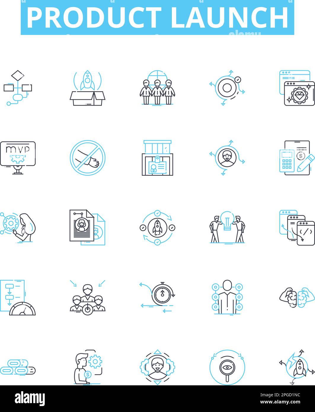 Product launch vector line icons set. Launch, Product, Concept ...