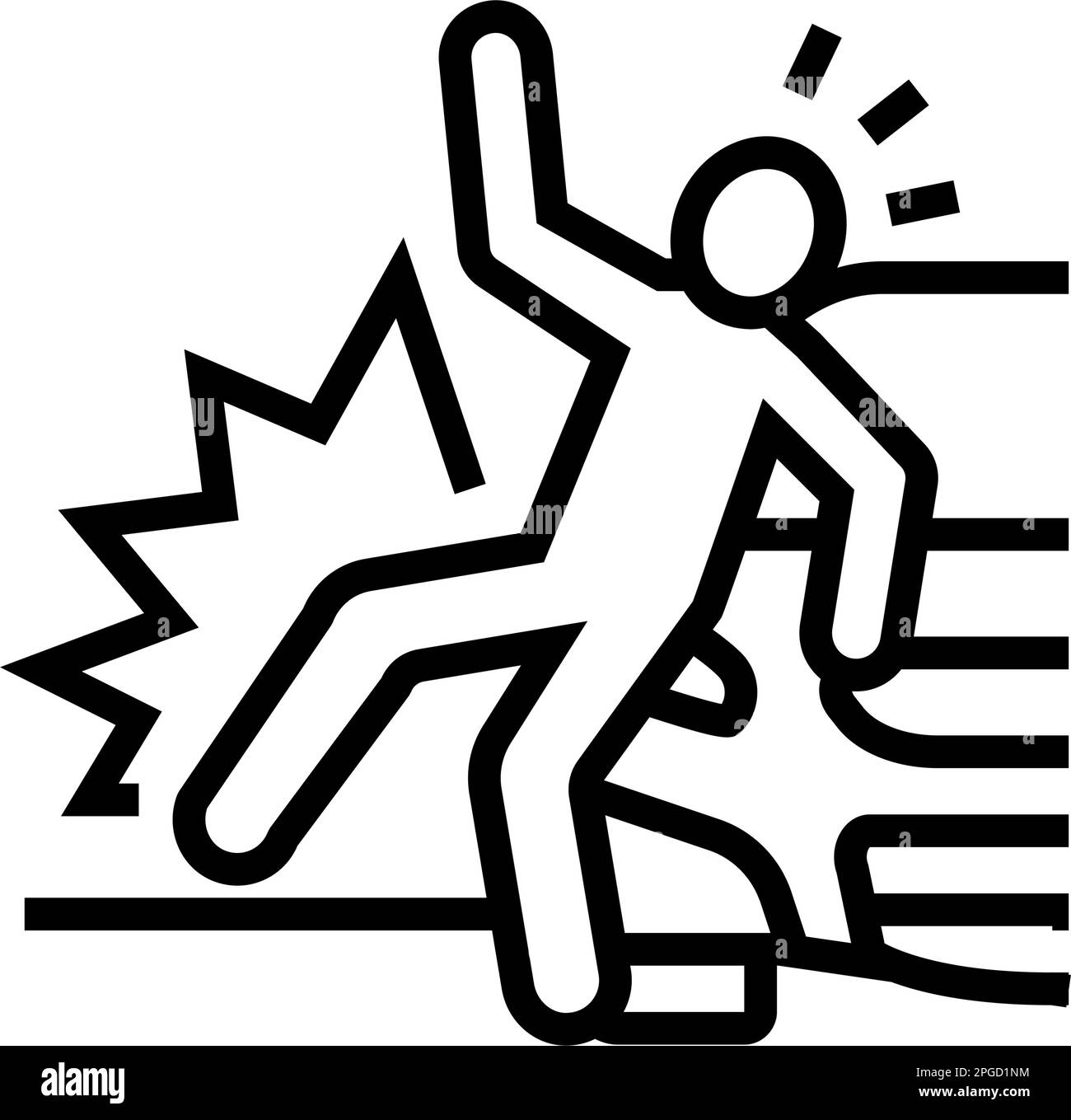 machine hit man accident line icon vector illustration Stock Vector ...