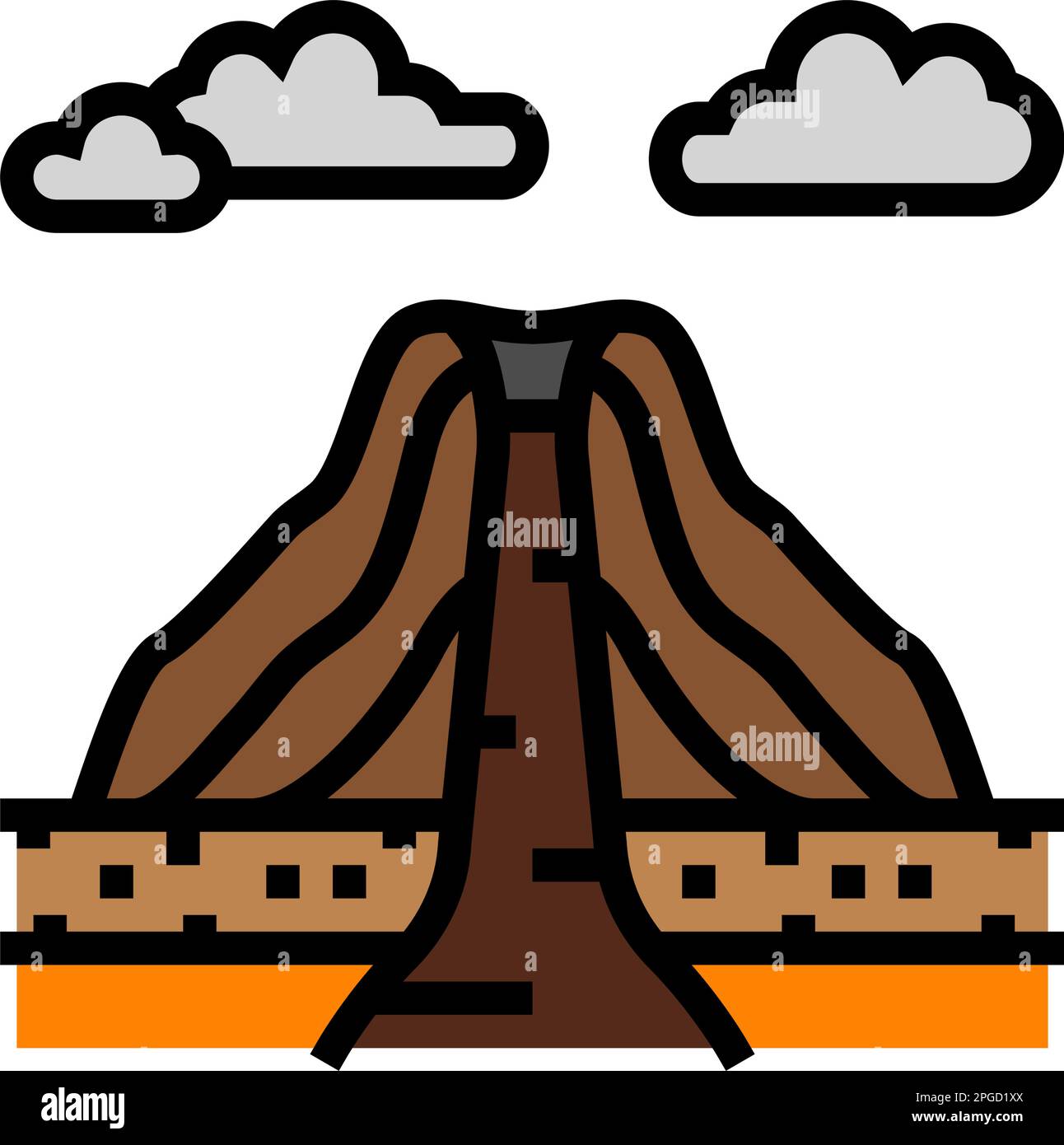 sleeping volcano lava color icon vector illustration Stock Vector Image ...
