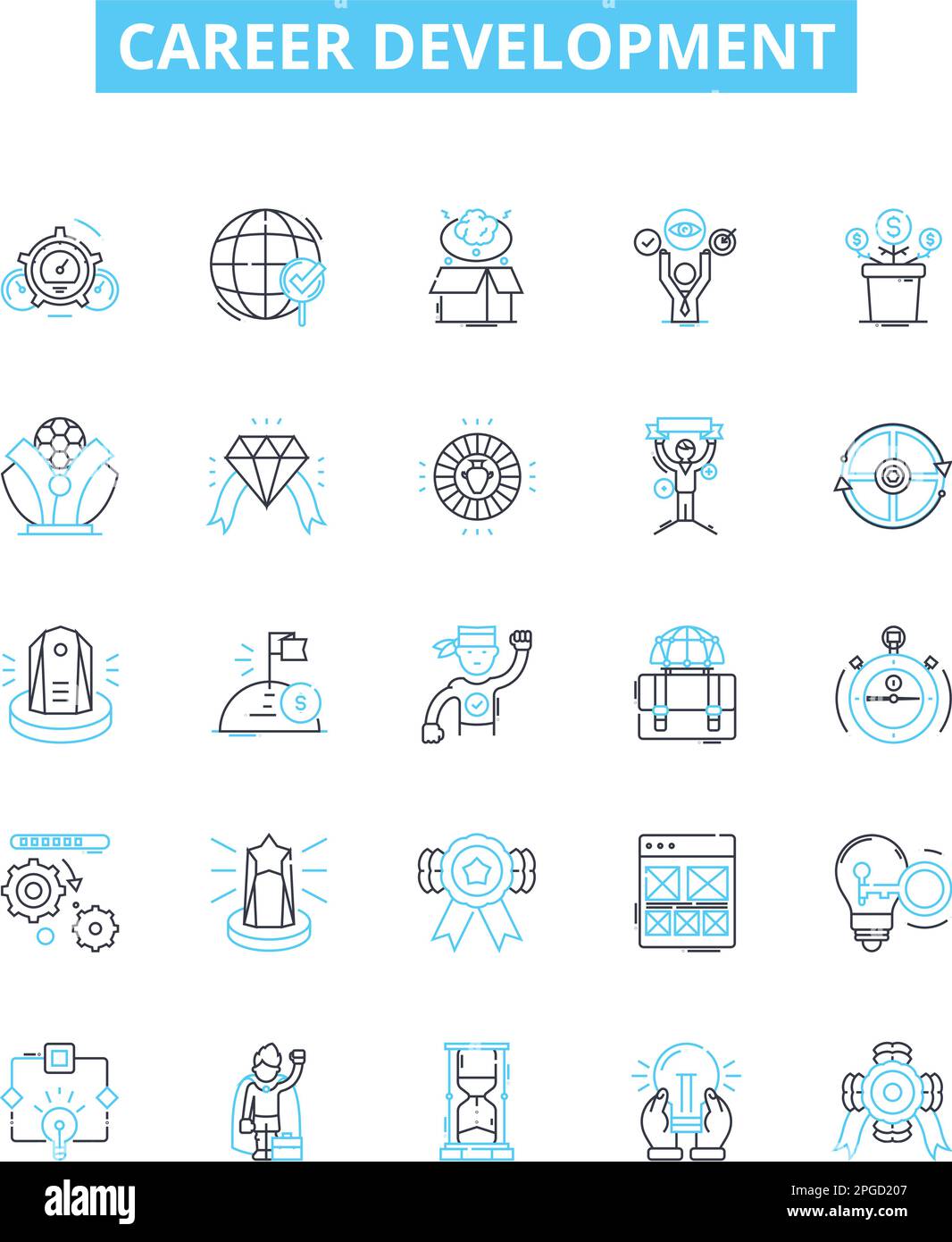 Career development vector line icons set. Career, Development ... Career development vector line icons set. Career, Development ...