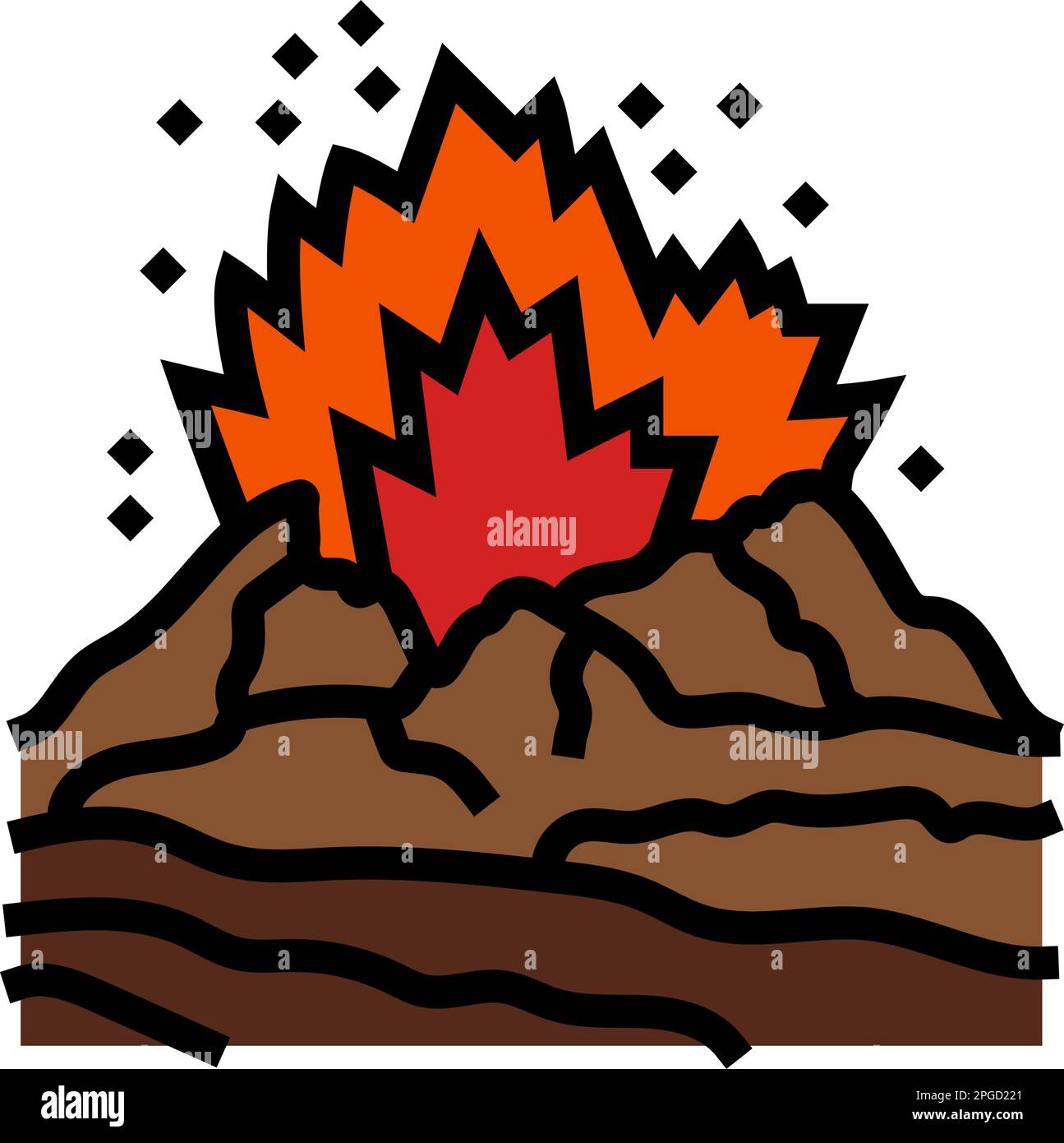 dangerous exploding volcano color icon vector illustration Stock Vector ... dangerous exploding volcano color icon vector illustration Stock Vector ...
