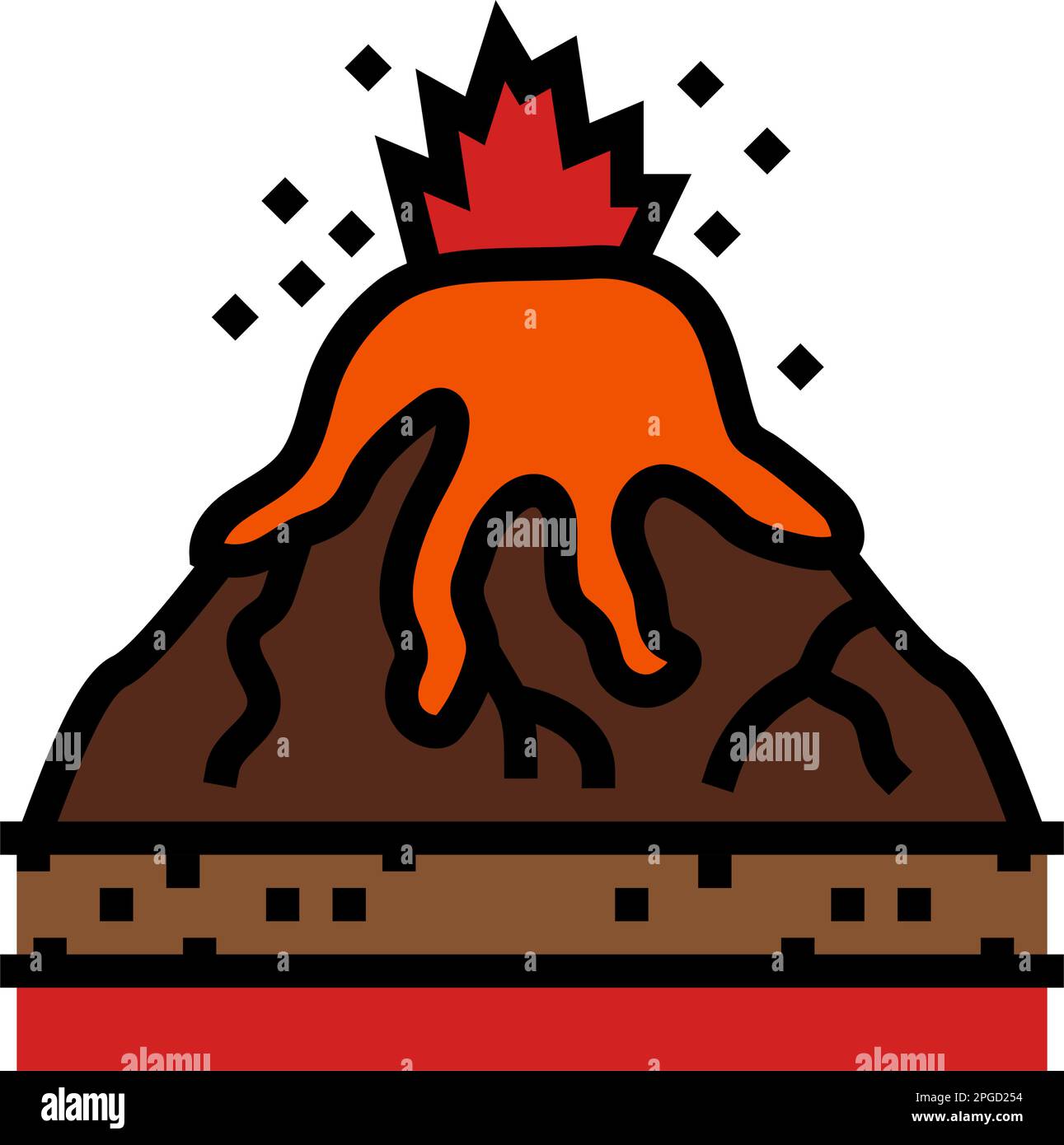 effusive eruption lava color icon vector illustration Stock Vector ...
