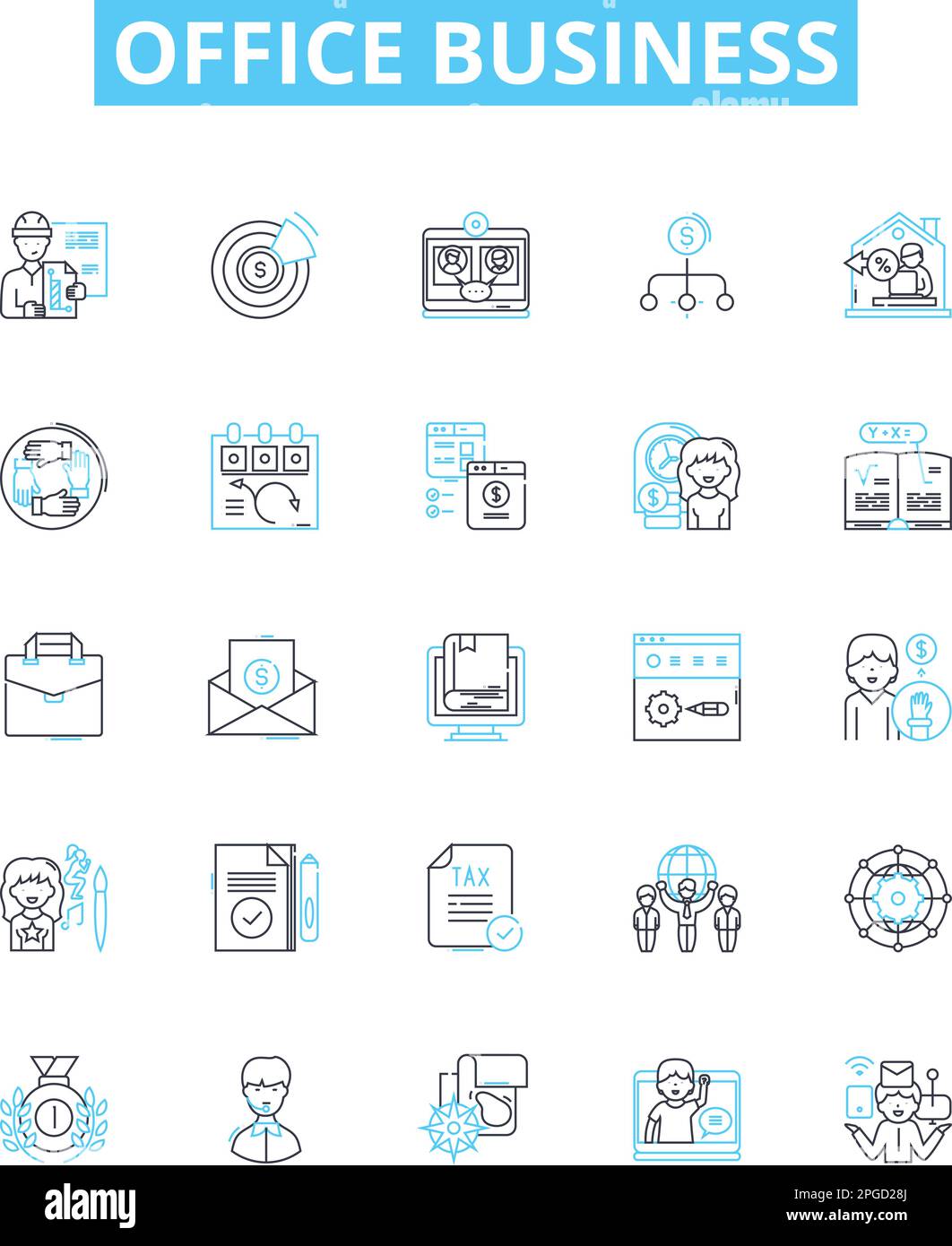 Office business vector line icons set. Office, Business, Workplace ...