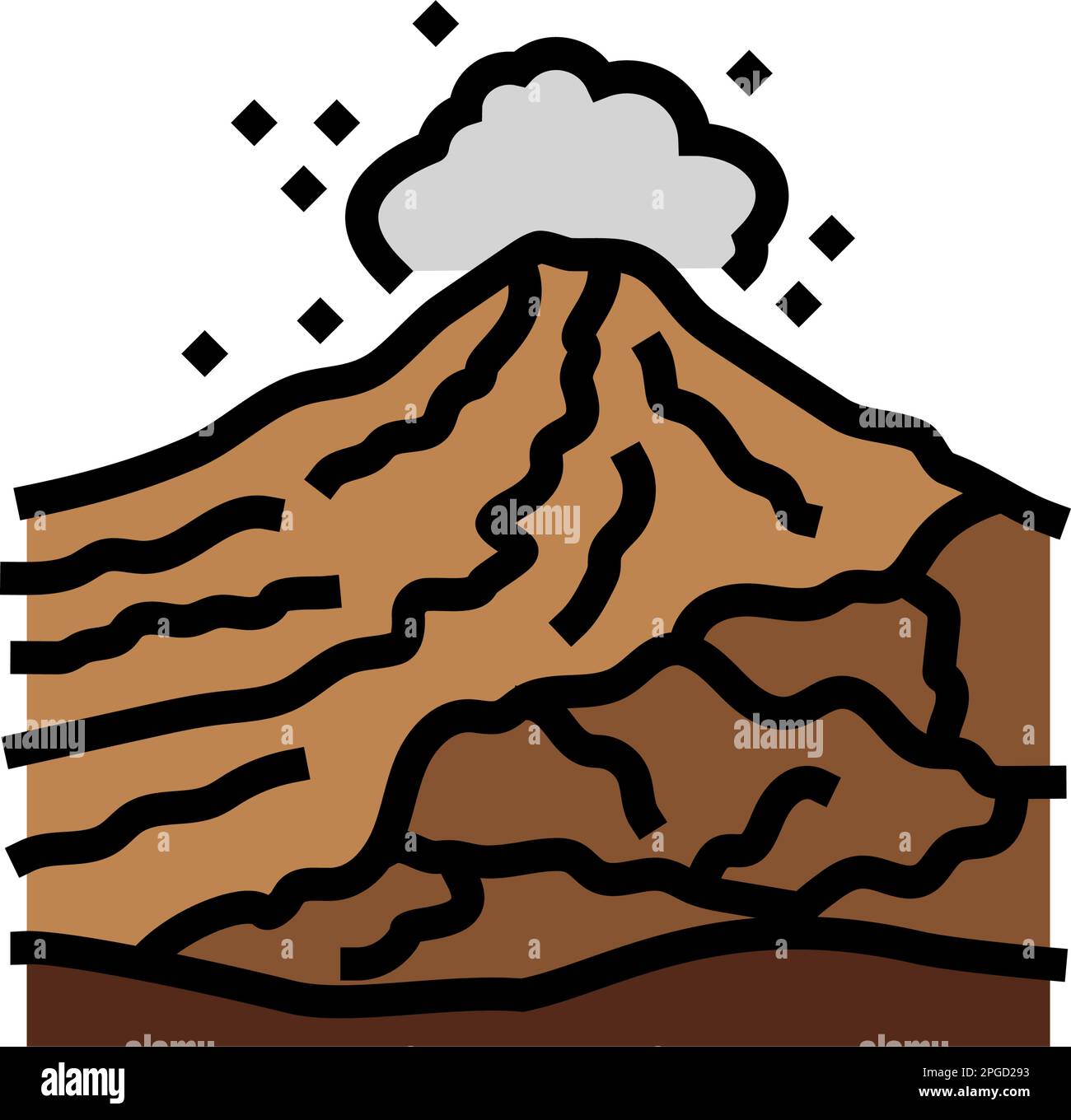 volcano rock landskape color icon vector illustration Stock Vector ...