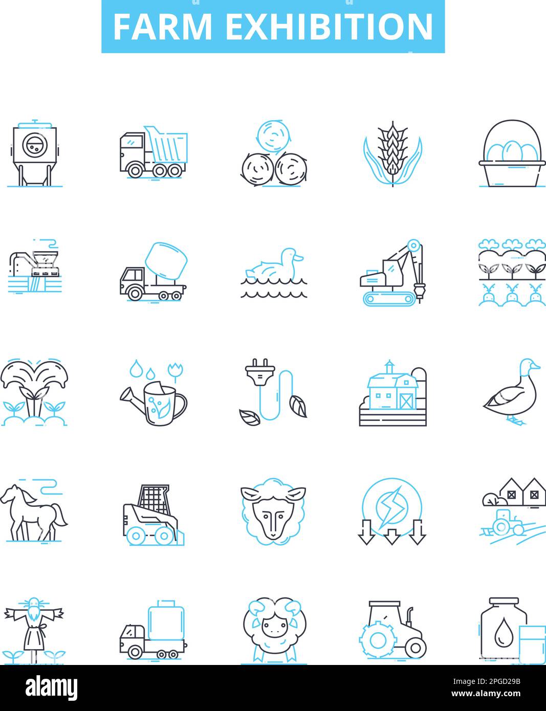 Farm exhibition vector line icons set. Farm, exhibition, agriculture ...