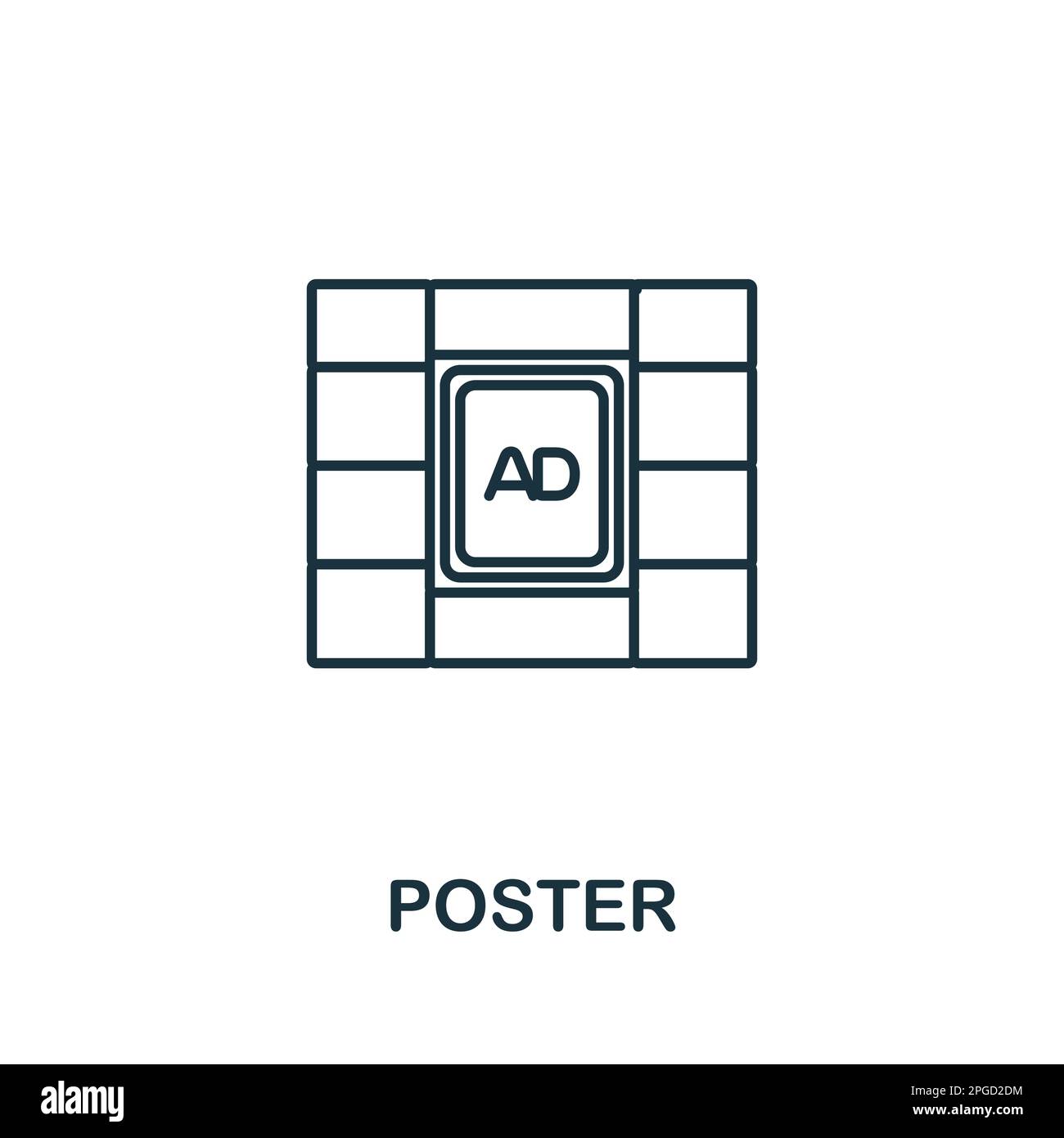 Poster line icon. Colored element sign from outdoor advertising ...