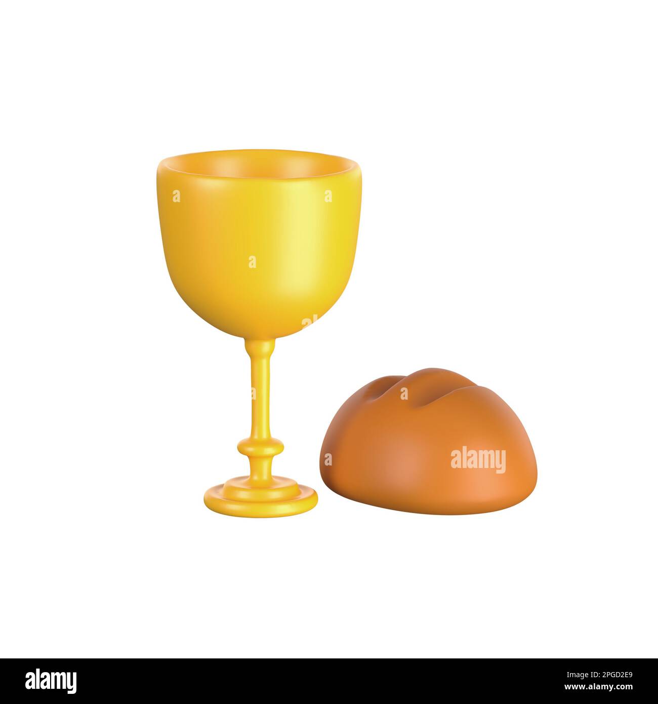 3d icon eucharist bread and vine. Sacrament of Holy Communion Religion ...