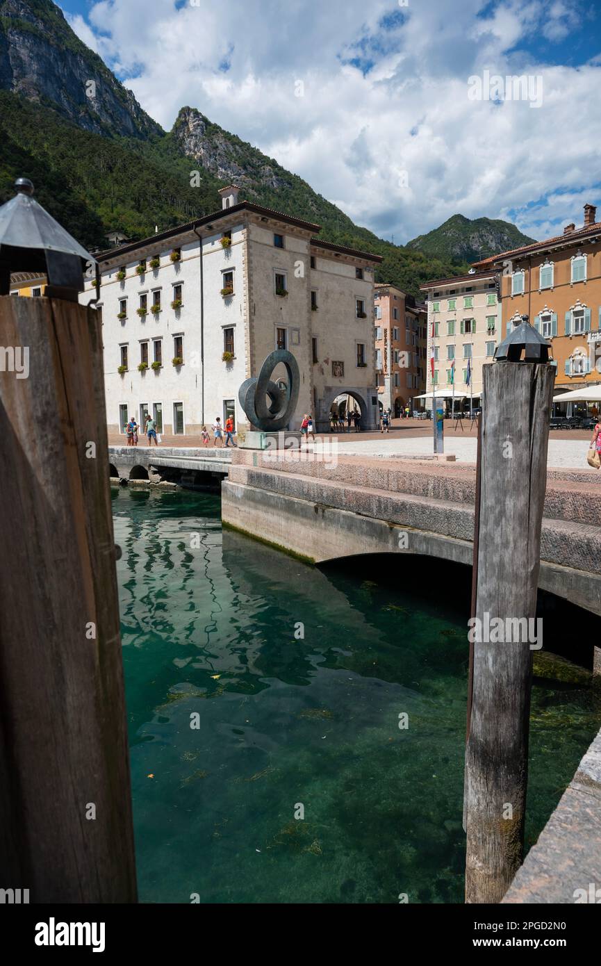 The waterfront in the town of Riva on Lake Garda in Italy Stock Photo ...