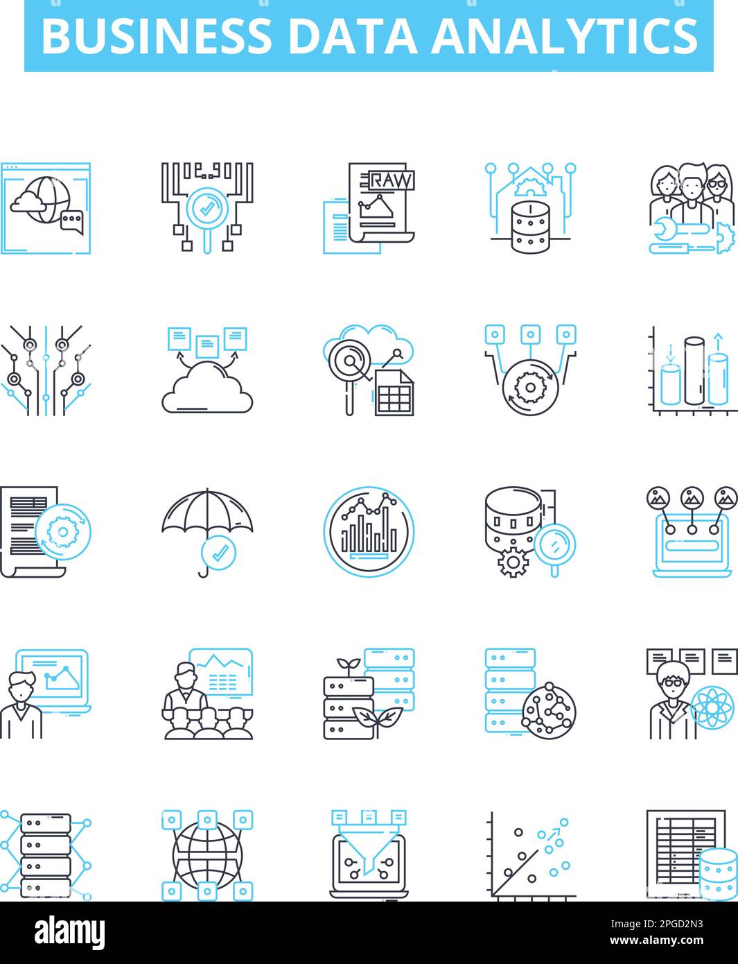Business data analytics vector line icons set. Business, Data ... Business data analytics vector line icons set. Business, Data ...