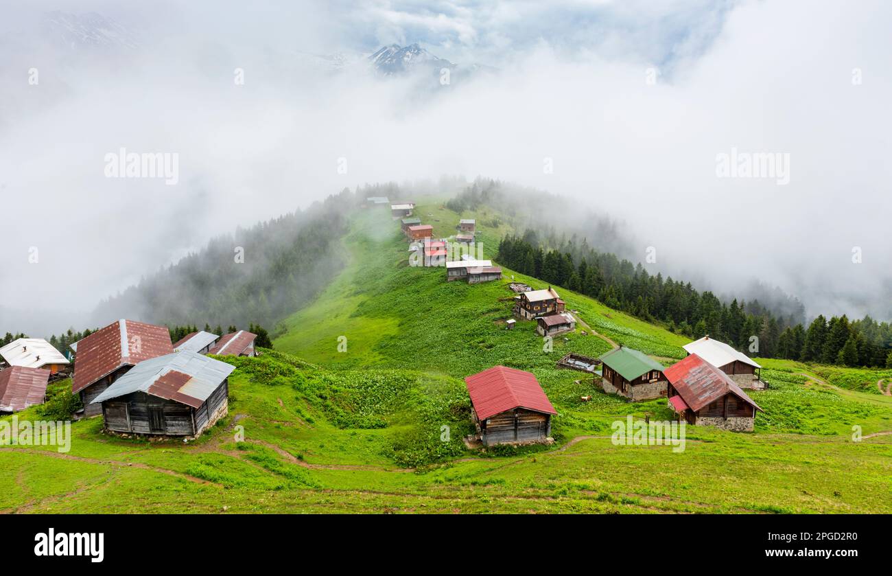 POKUT PLATEAU view with foggy weather. This plateau located in ...