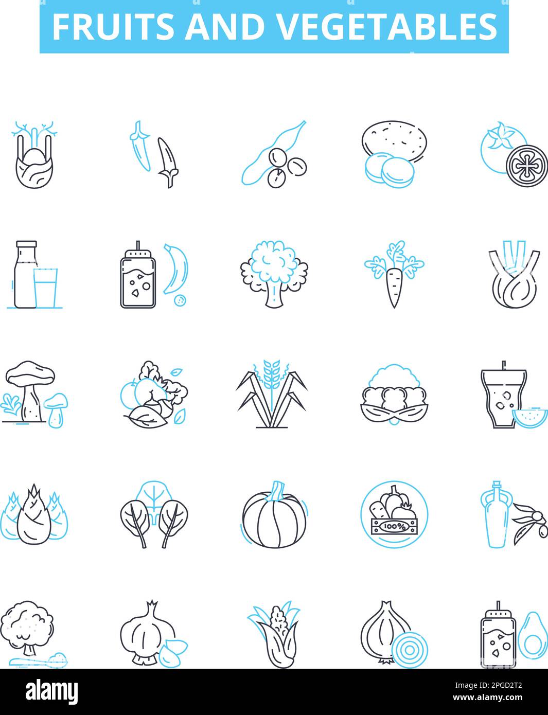 Fruits and vegetables vector line icons set. Fruit, Vegetable, Apple ...