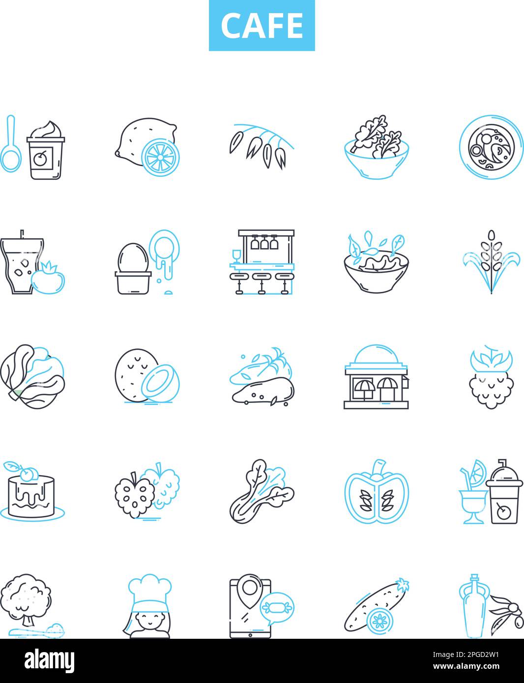 Cafe vector line icons set. Cafe, Coffee, Barista, Espresso, Latte ...