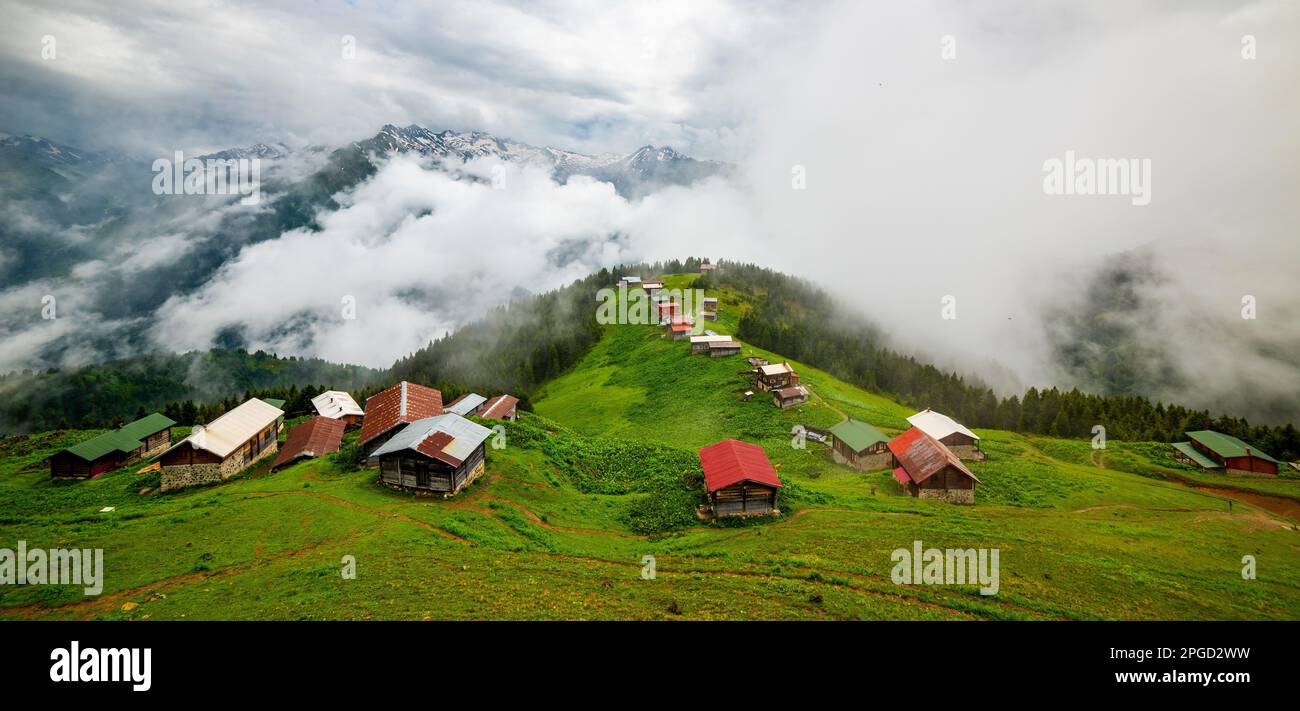 POKUT PLATEAU view with Kackar Mountains. This plateau located in ...