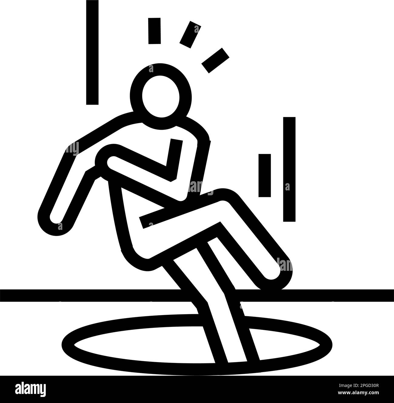 pit fall man accident line icon vector illustration Stock Vector Image ...