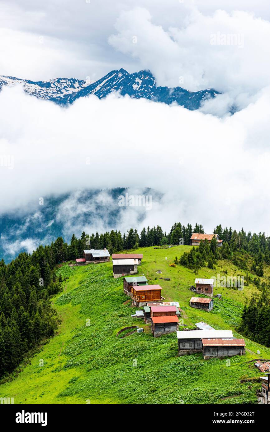 POKUT PLATEAU view with Kackar Mountains. This plateau located in ...