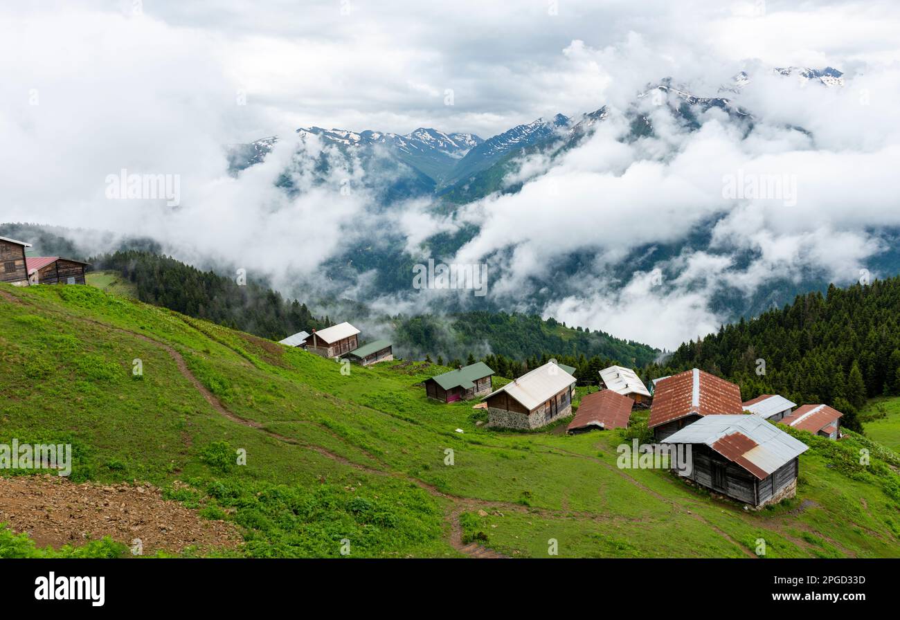 POKUT PLATEAU view with Kackar Mountains. This plateau located in ...