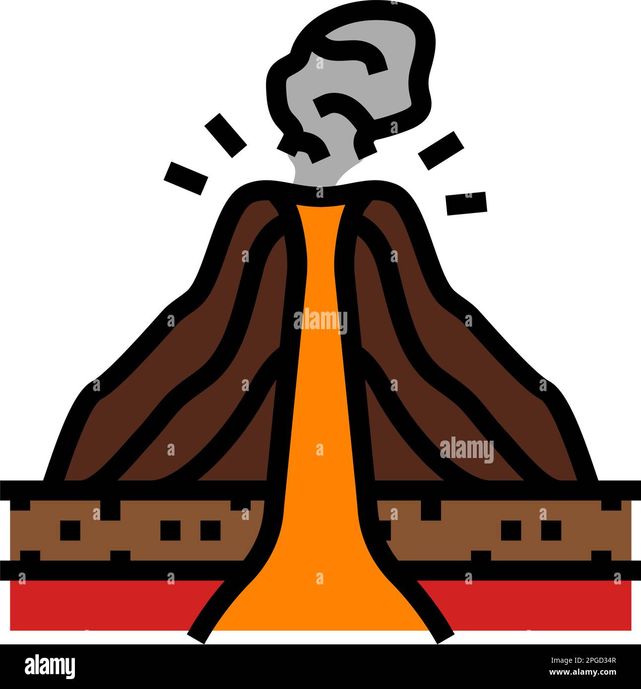 cinder cones lava color icon vector illustration Stock Vector Image ...