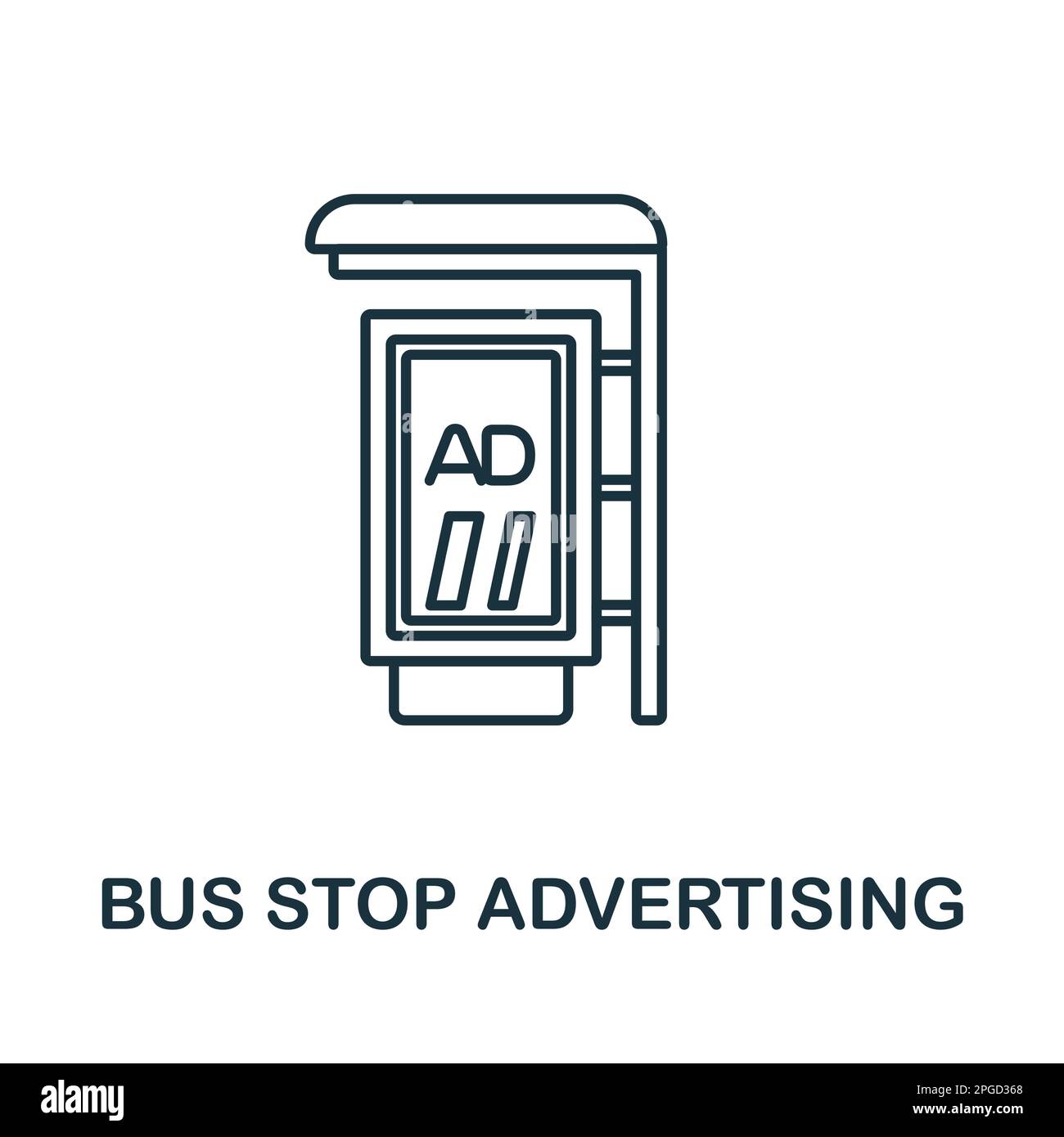 Bus Stop Advertising line icon. Colored element sign from outdoor ...