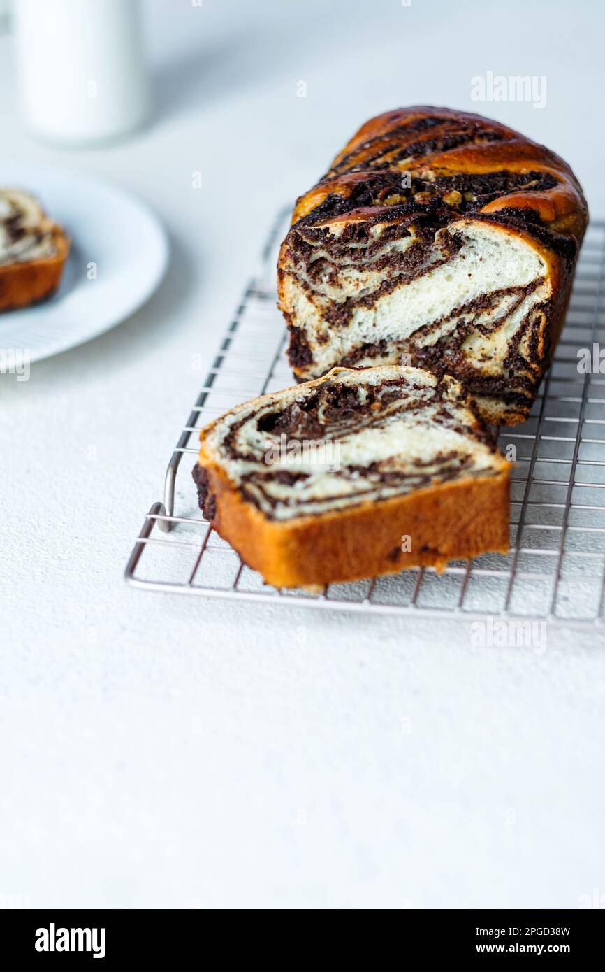 Homemade traditional pastry with creamy poppy seed filling. Easter ...