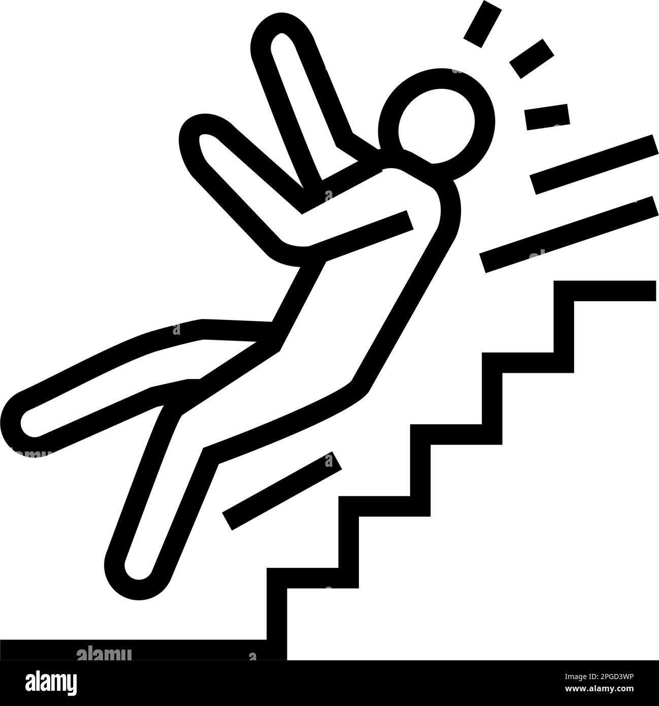 steps fall man accident line icon vector illustration Stock Vector ...