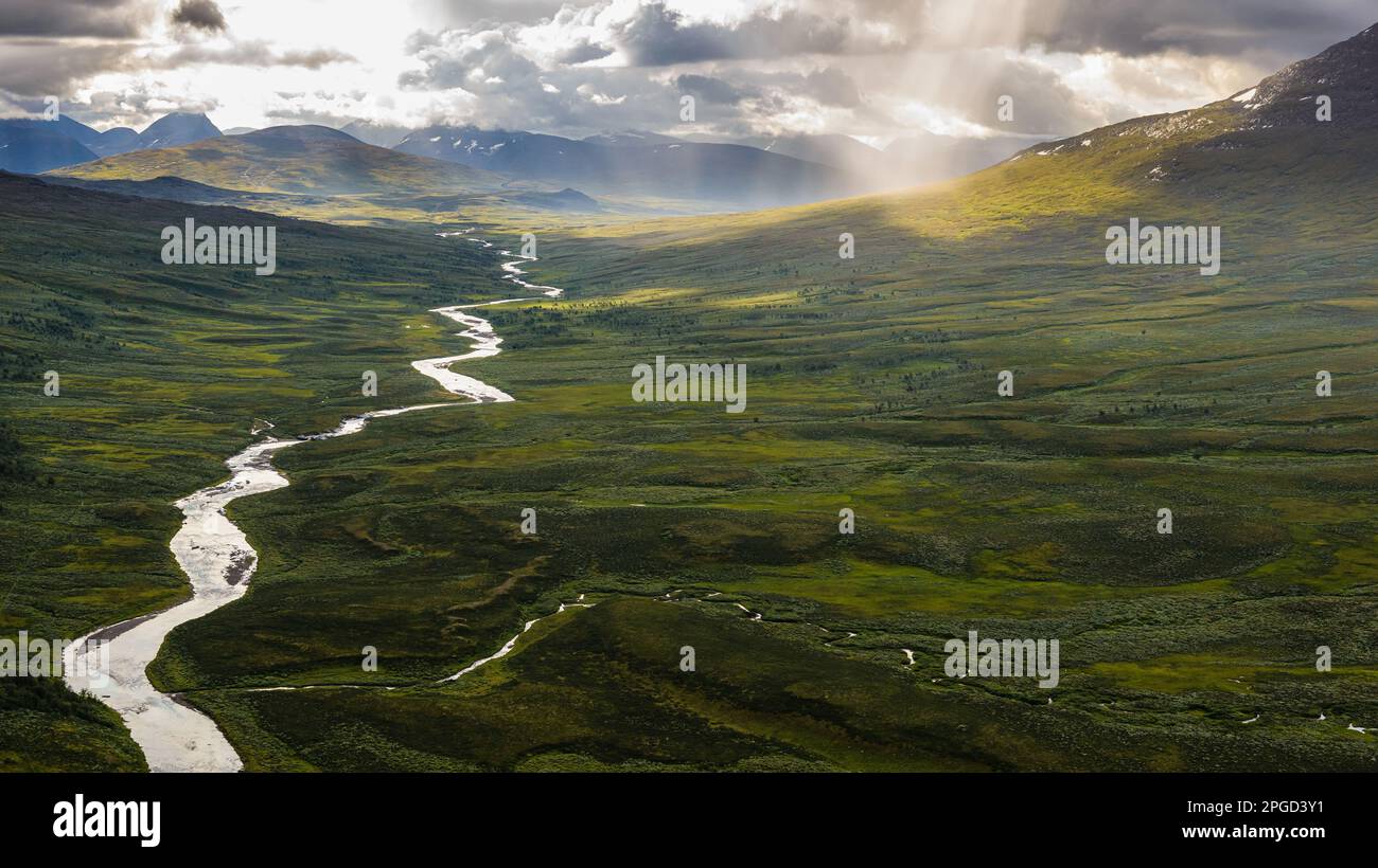 Captivating Swedish landscape with mountains, river, and stunning ...