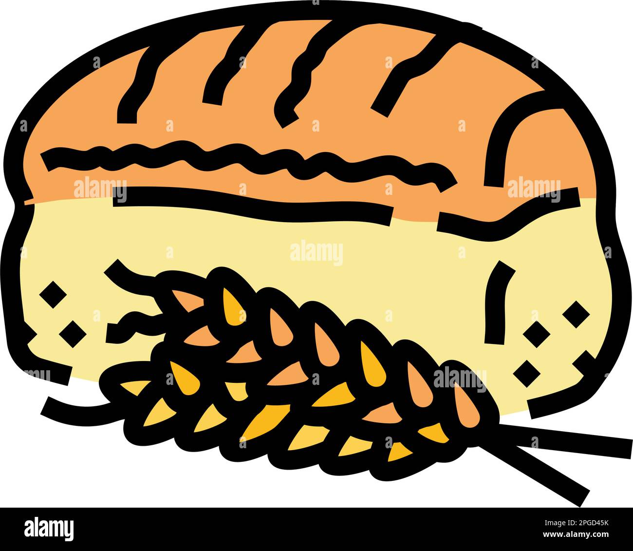 bread wheat ears color icon vector illustration Stock Vector Image ...