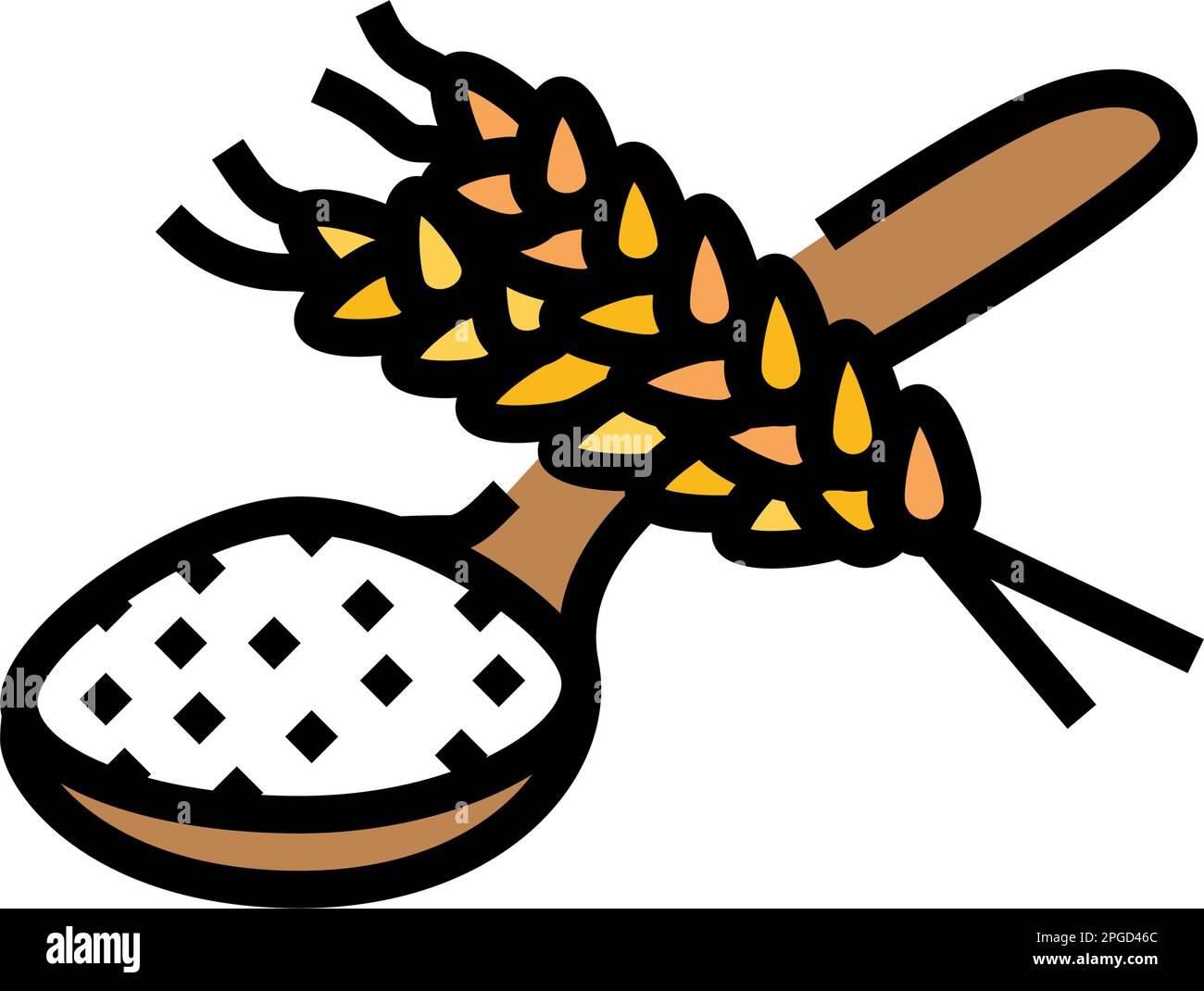 flour spoon wheat color icon vector illustration Stock Vector Image ...