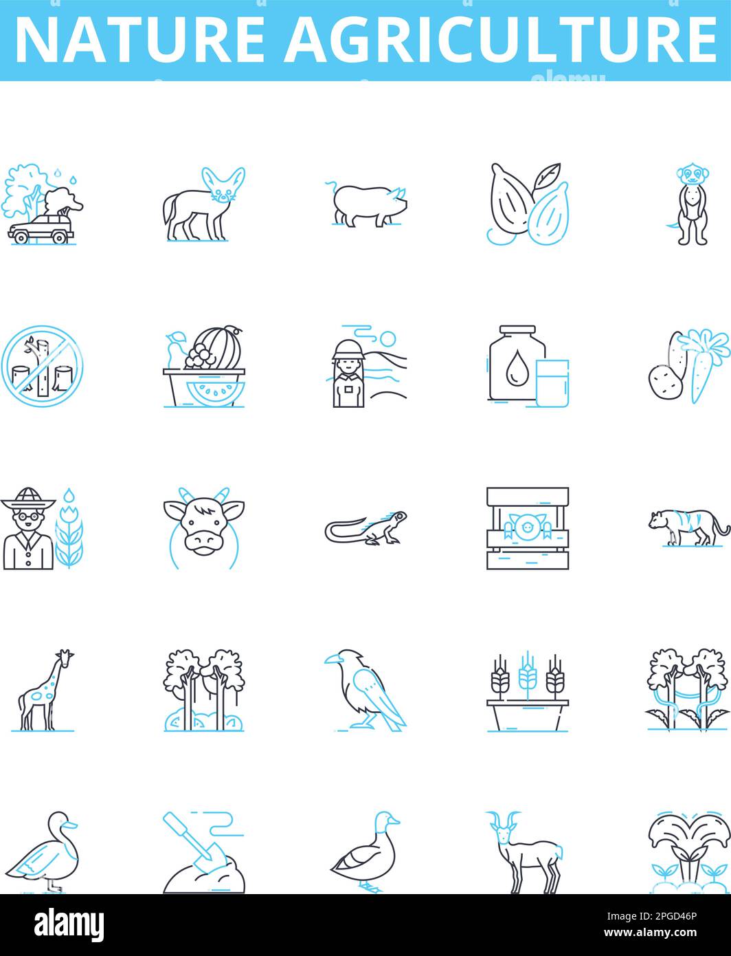 Nature agriculture vector line icons set. Farming, Agriculture, Nature ...