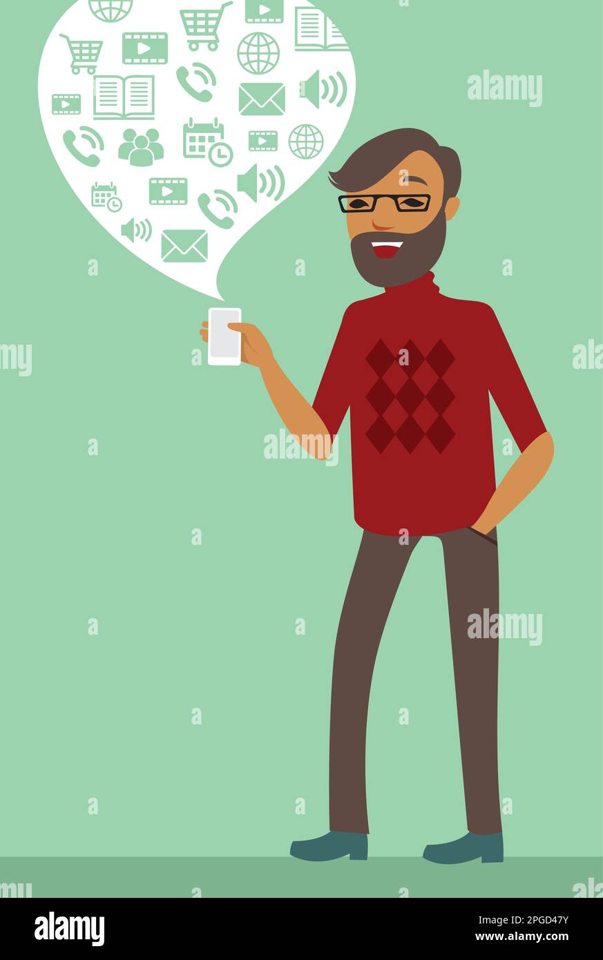 Young using phone Stock Vector Images - Alamy