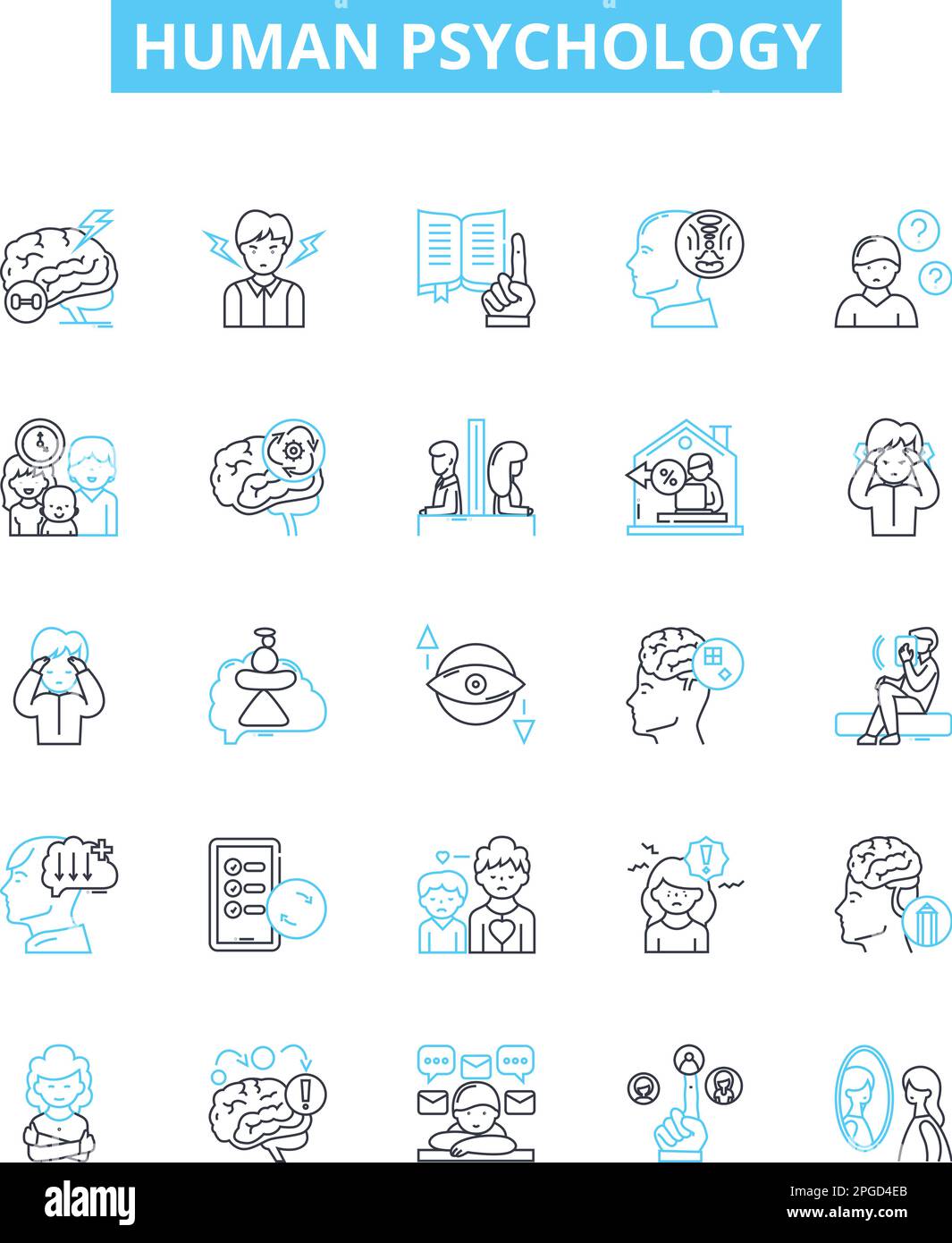 Human psychology vector line icons set. Personality, behavior ... Human psychology vector line icons set. Personality, behavior ...