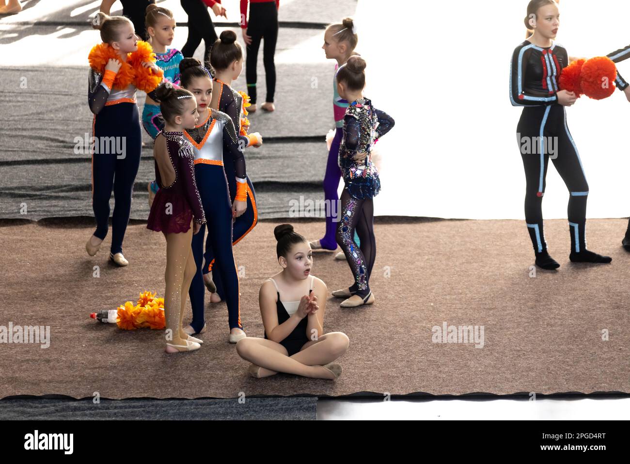 ODESSA, UKRAINE -MAR 5, 2023: Children's cheerleading championship ...