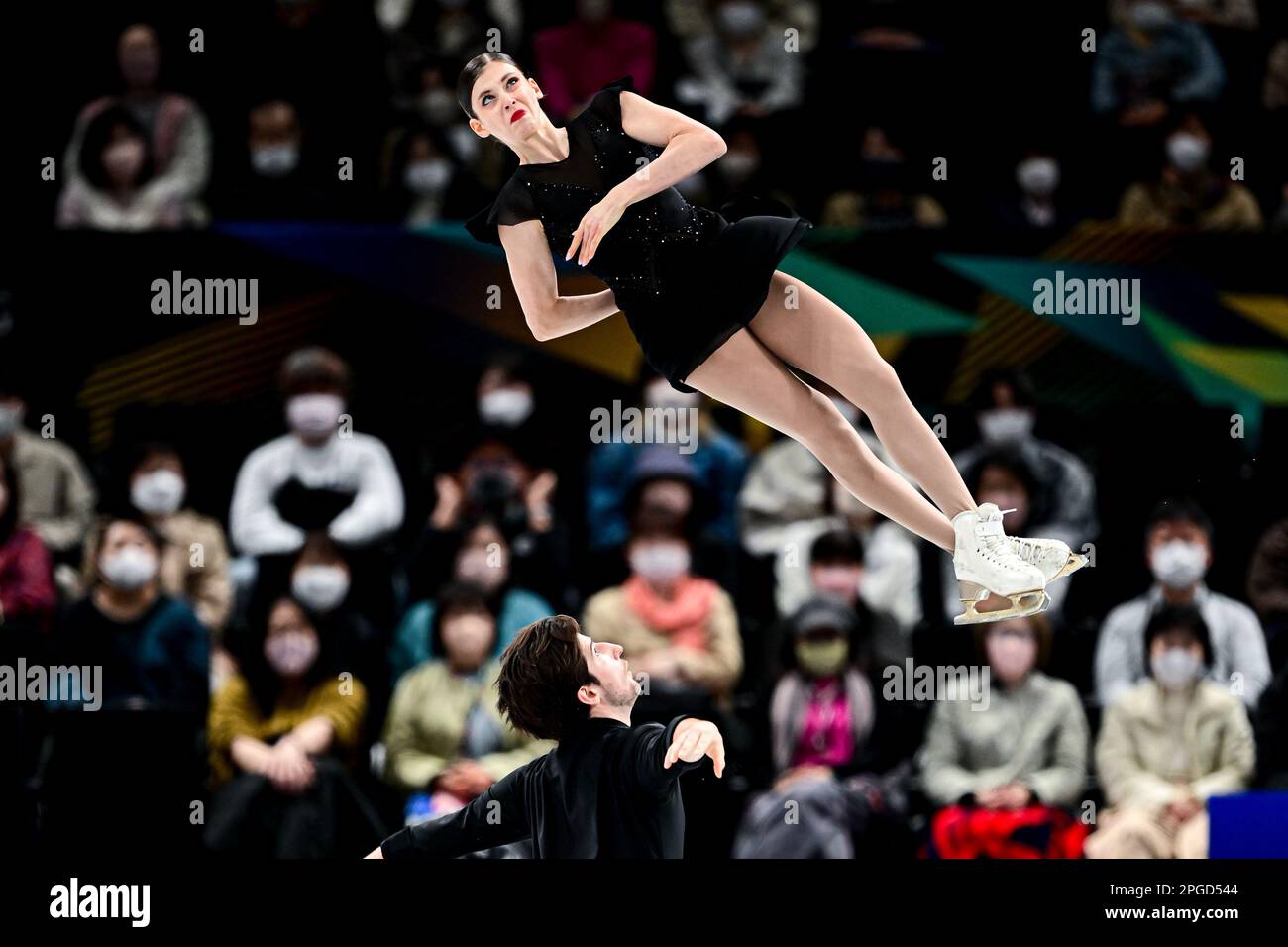 Anastasia GOLUBEVA & Hektor GIOTOPOULOS MOORE (AUS), during Pairs Short Program, at the ISU ...