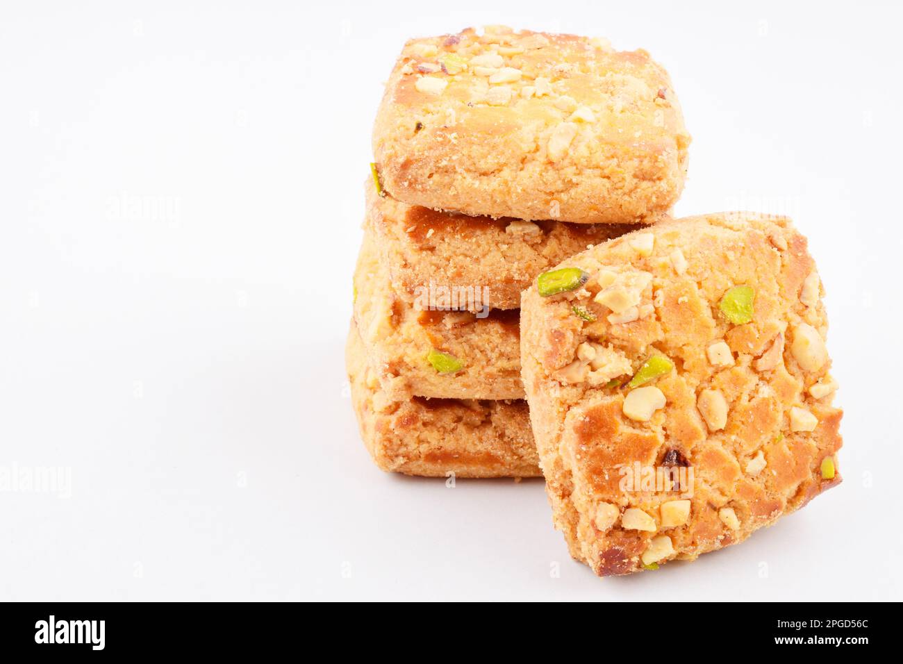 Pista biscuits isolated on white background, pistachio cookies Stock ...