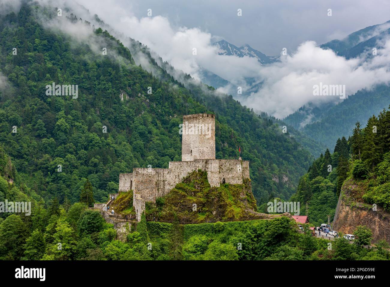 Zilkale Castle in Rize, Turkey. Medieval castle located in the Firtina ...
