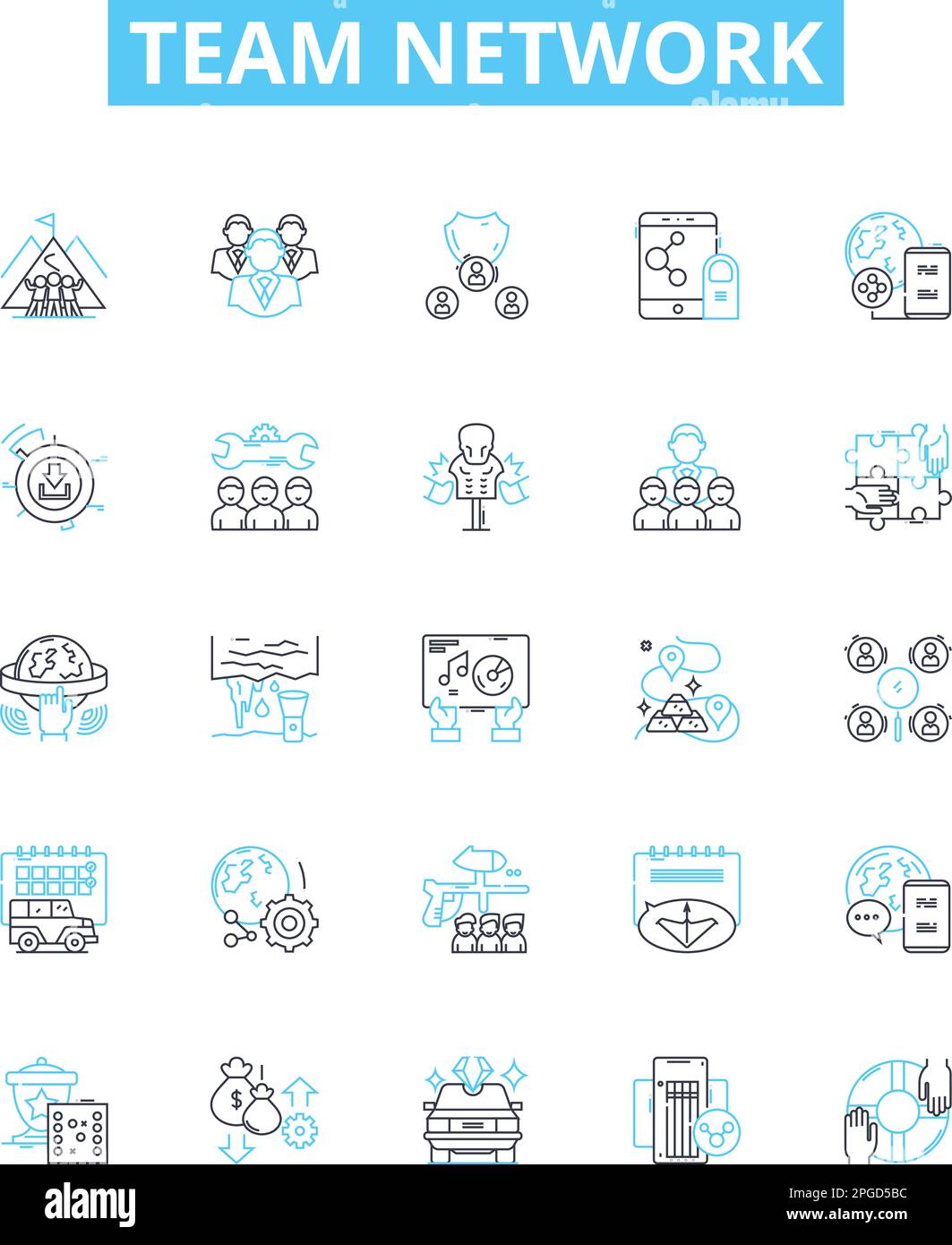 Team network vector line icons set. Team, Network, Collaborate, Sharing ... Team network vector line icons set. Team, Network, Collaborate, Sharing ...