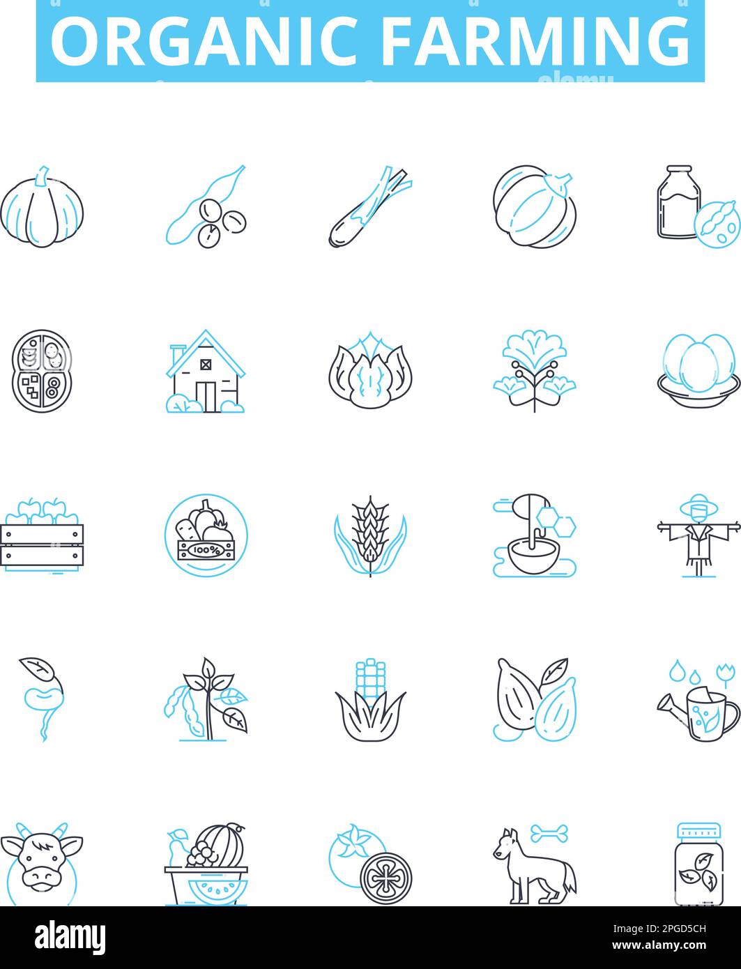 Organic farming vector line icons set. Organic, Farming, Agriculture ...