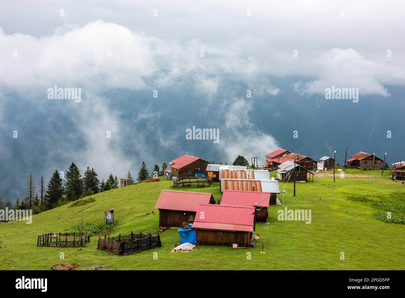 BADARA PLATEAU in Rize, Turkey. This plateau located in Camlihemsin ...