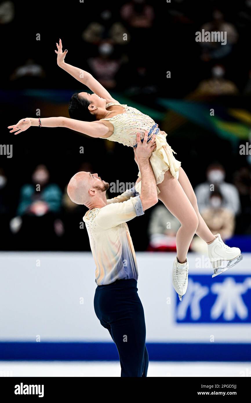Ellie KAM & Danny O'SHEA (USA), during Pairs Short Program, at the ISU ...