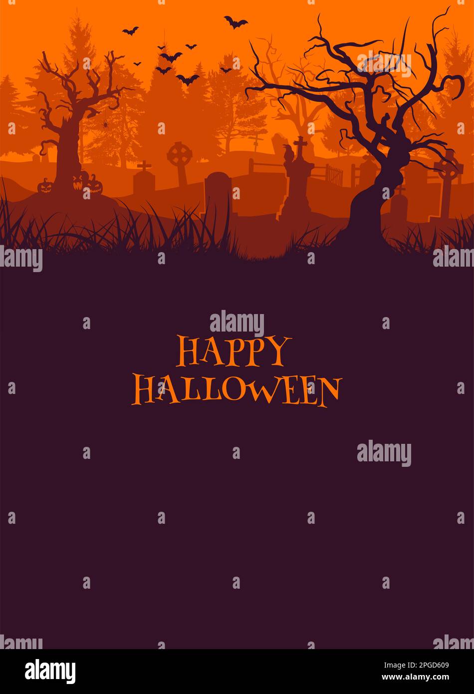 Old cemetery halloween background poster Stock Vector Image & Art - Alamy