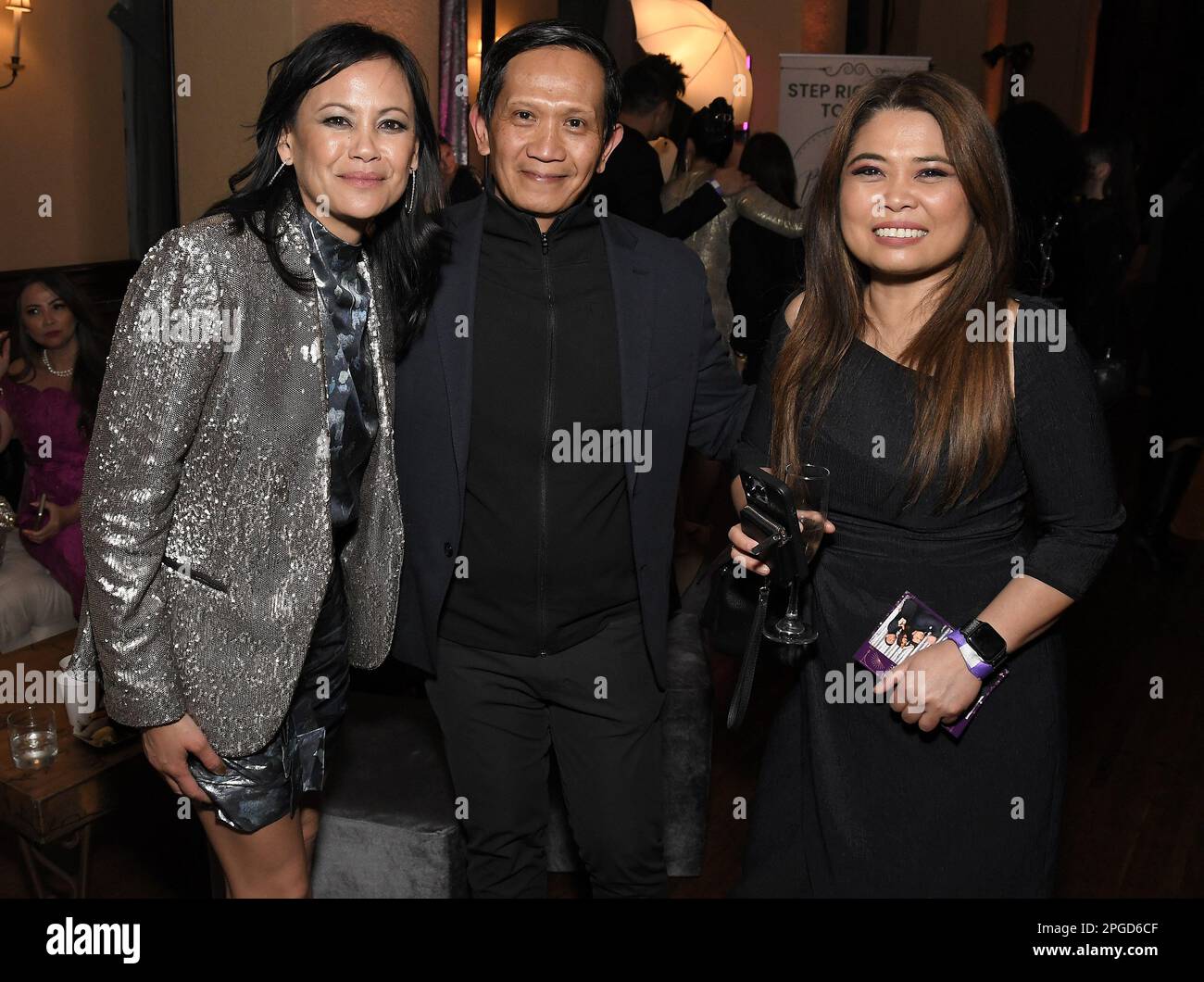 Los Angeles, USA. 21st Mar, 2023. (L-R) Martha Millan, Jun Chavez and ...