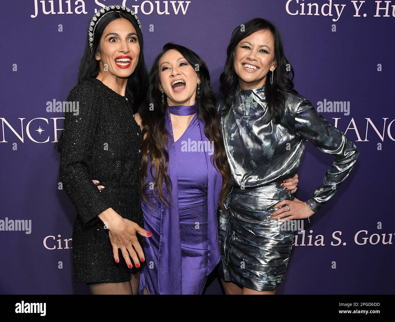 Los Angeles, USA. 21st Mar, 2023. (L-R) Elodie Yung, Miranda Kwok and ...