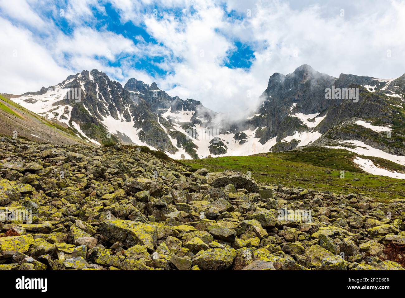 Kackar Mountains in Rize, Turkey. Beautiful landscape with snow. Avusor ...