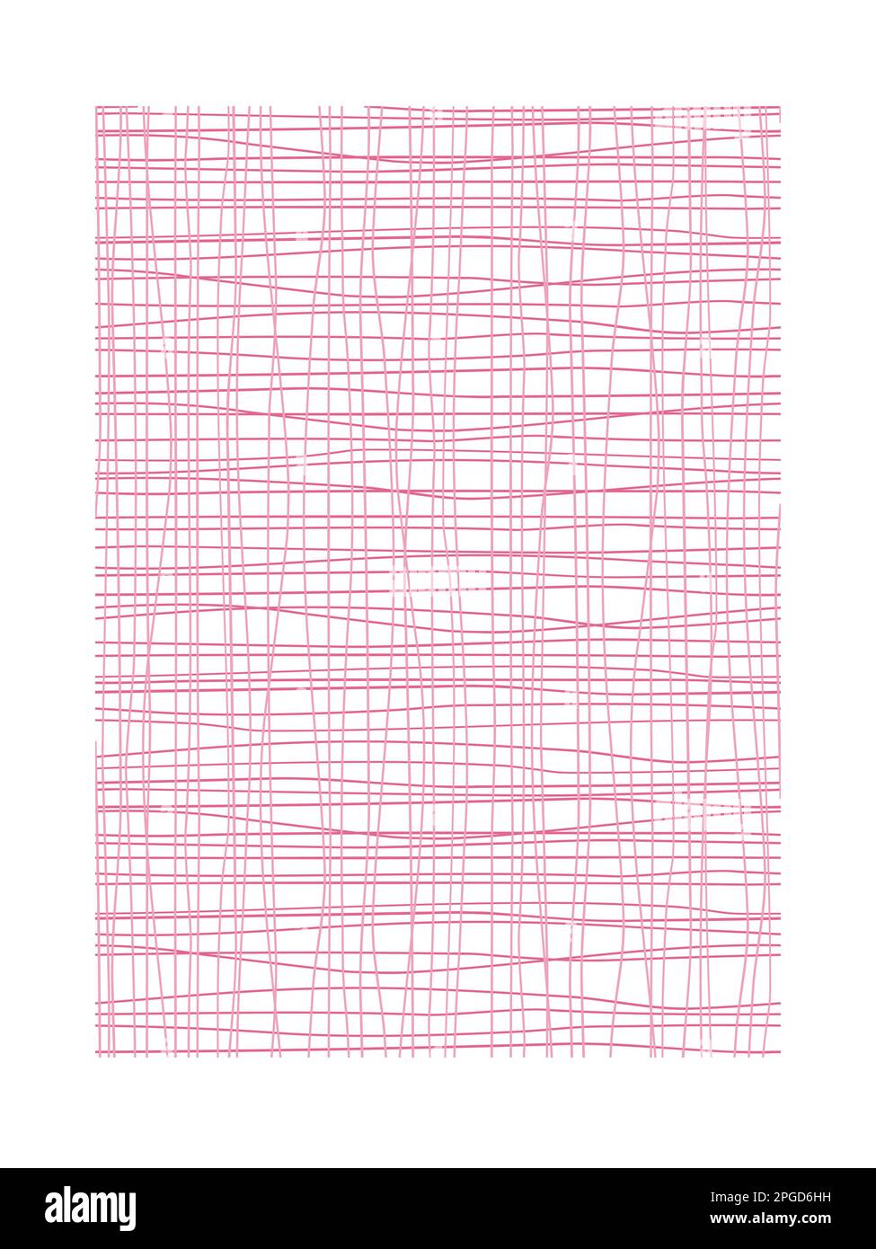 Hand drawn pink line art. Freehand grid vector outline texture. Female ...