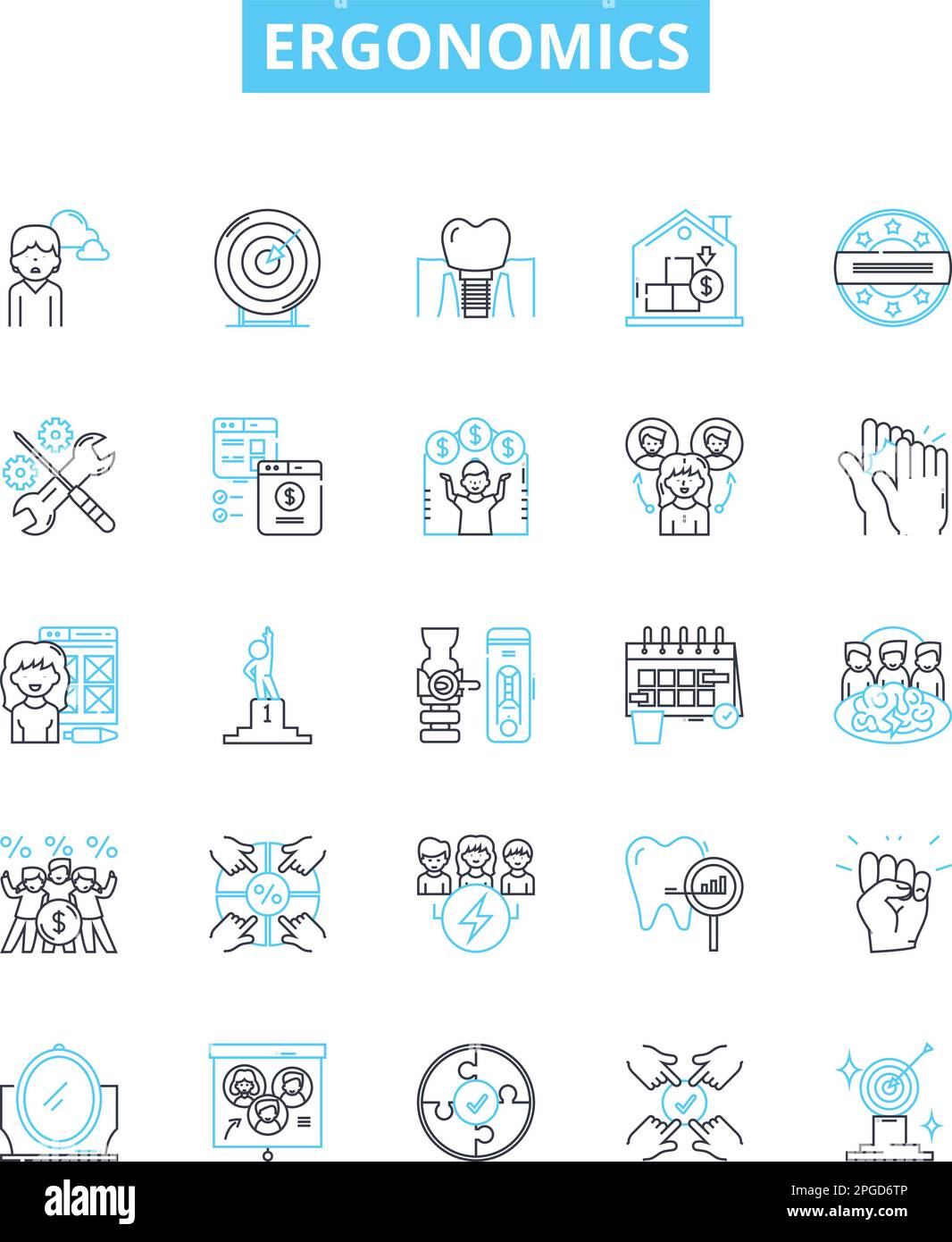 Ergonomics vector line icons set. Ergonomics, Design, Human-Centered ... Ergonomics vector line icons set. Ergonomics, Design, Human-Centered ...