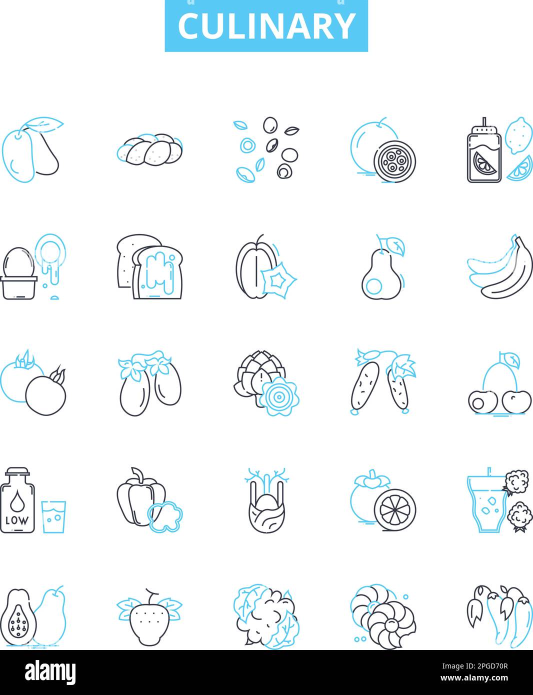 Culinary vector line icons set. Cooking, Baking, Chef, Cuisine, Recipe ...