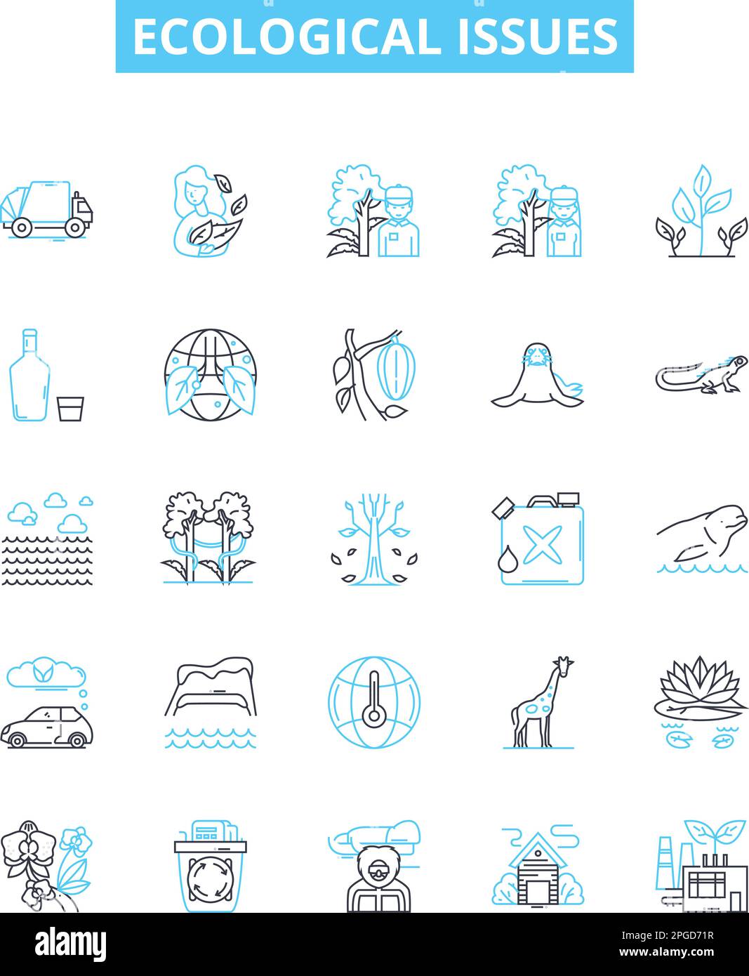 Ecological issues vector line icons set. Ecology, Conservation ...