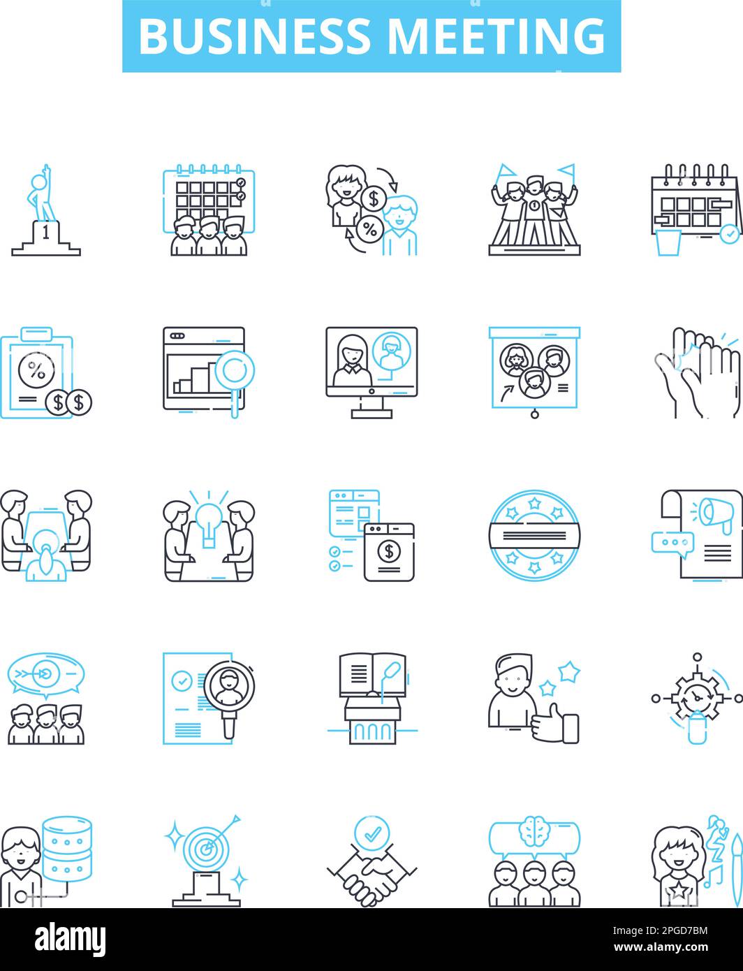 Business meeting vector line icons set. Business, Meeting, Conference ...