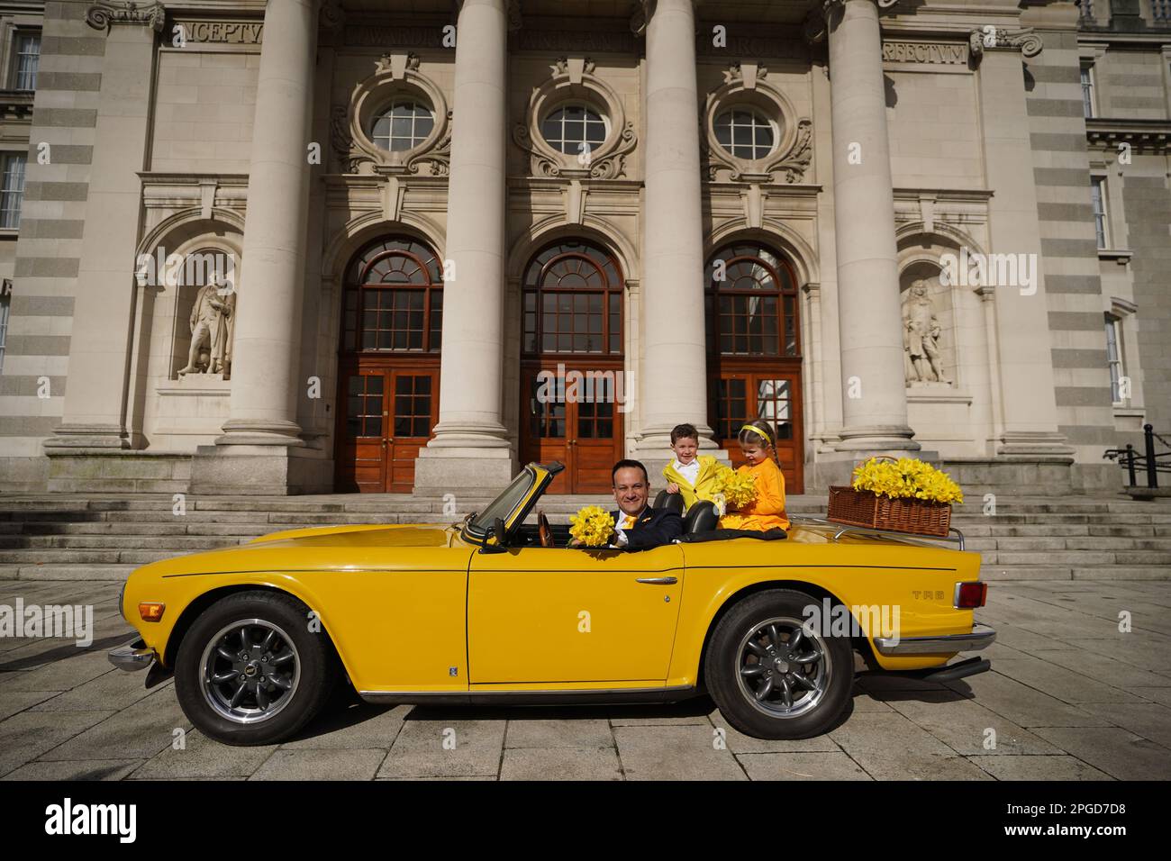 Taoiseach Leo Varadkar with Patrick Breen, aged 5, and Nora Forde, aged ...