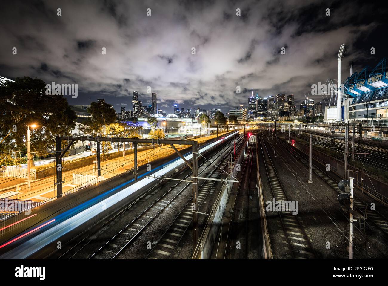 Melbourne Skyline at Night in Australia Stock Photo - Alamy