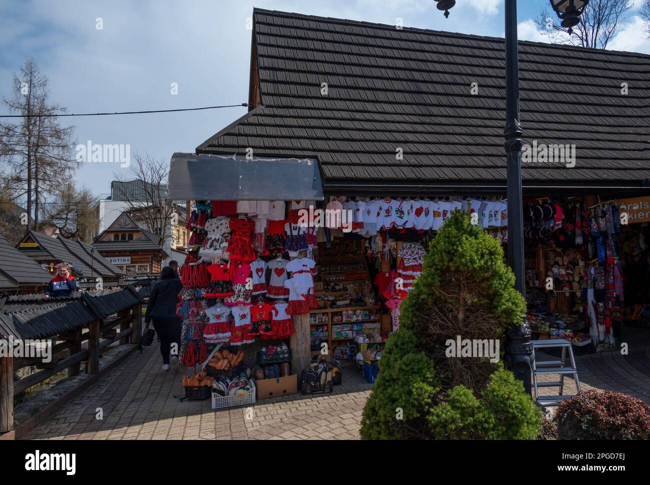 May 2nd 2022,Zakopane, Poland. View of Souvenir shops on the streets ...